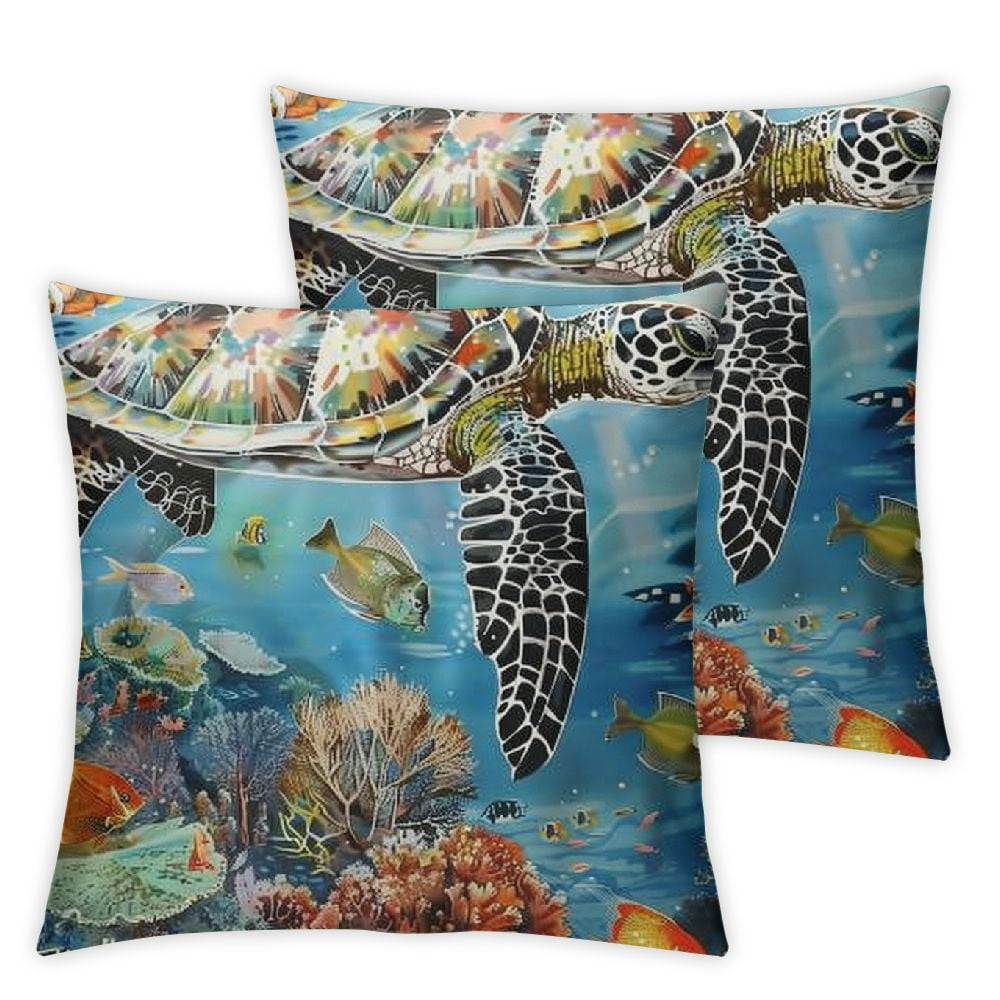 Sea Turtle Throw Pillow Covers,Cartoon Tortoise Pillow Covers for Kids ...