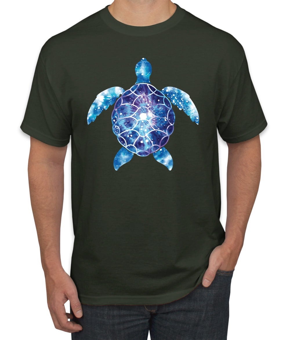Sea Turtle Tie Dye Art Animal Lover Men's Graphic T-Shirt, Forest Green ...