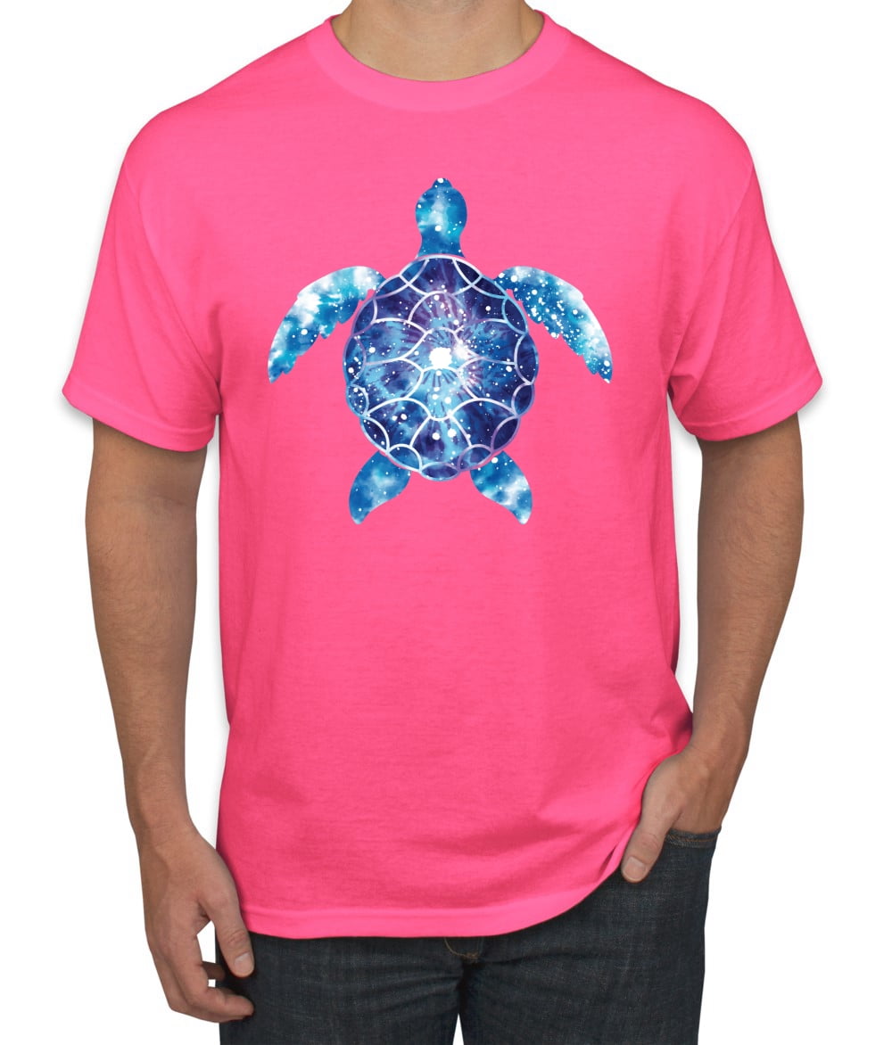Sea Turtle Tie Dye Art Animal Lover Men's Graphic T-Shirt, Neon Pink ...