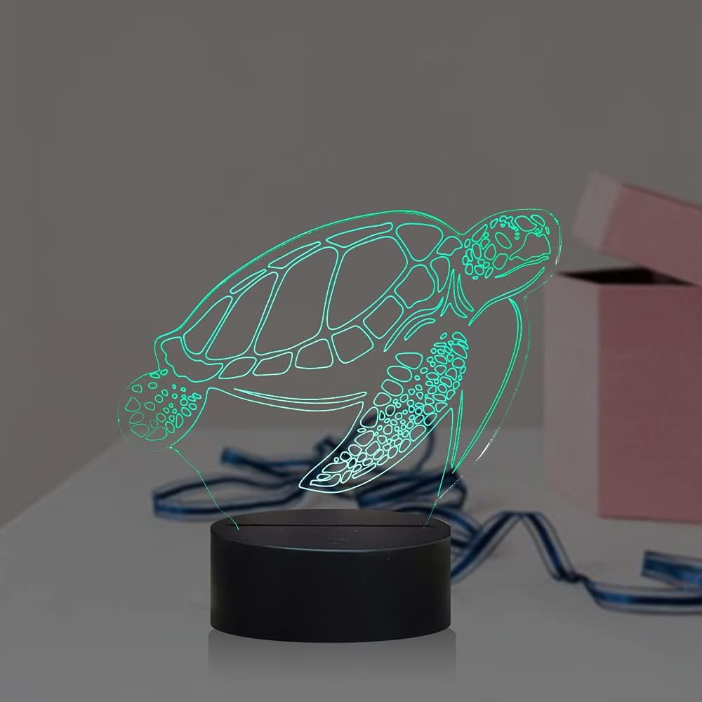Sea Turtle Toys Night Light Turtle Sign 3D Illusion Led Beside Table ...