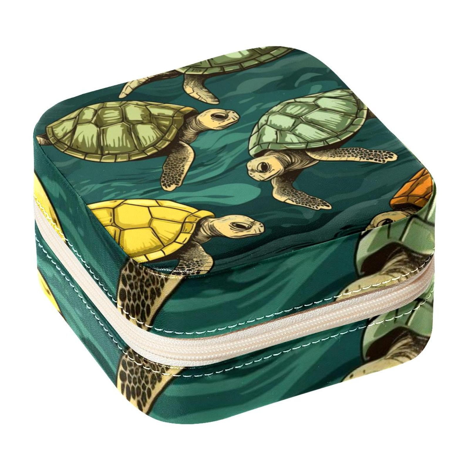 Sea Turtle Travel Portable Jewelry Stand and Organizer Box - Square ...