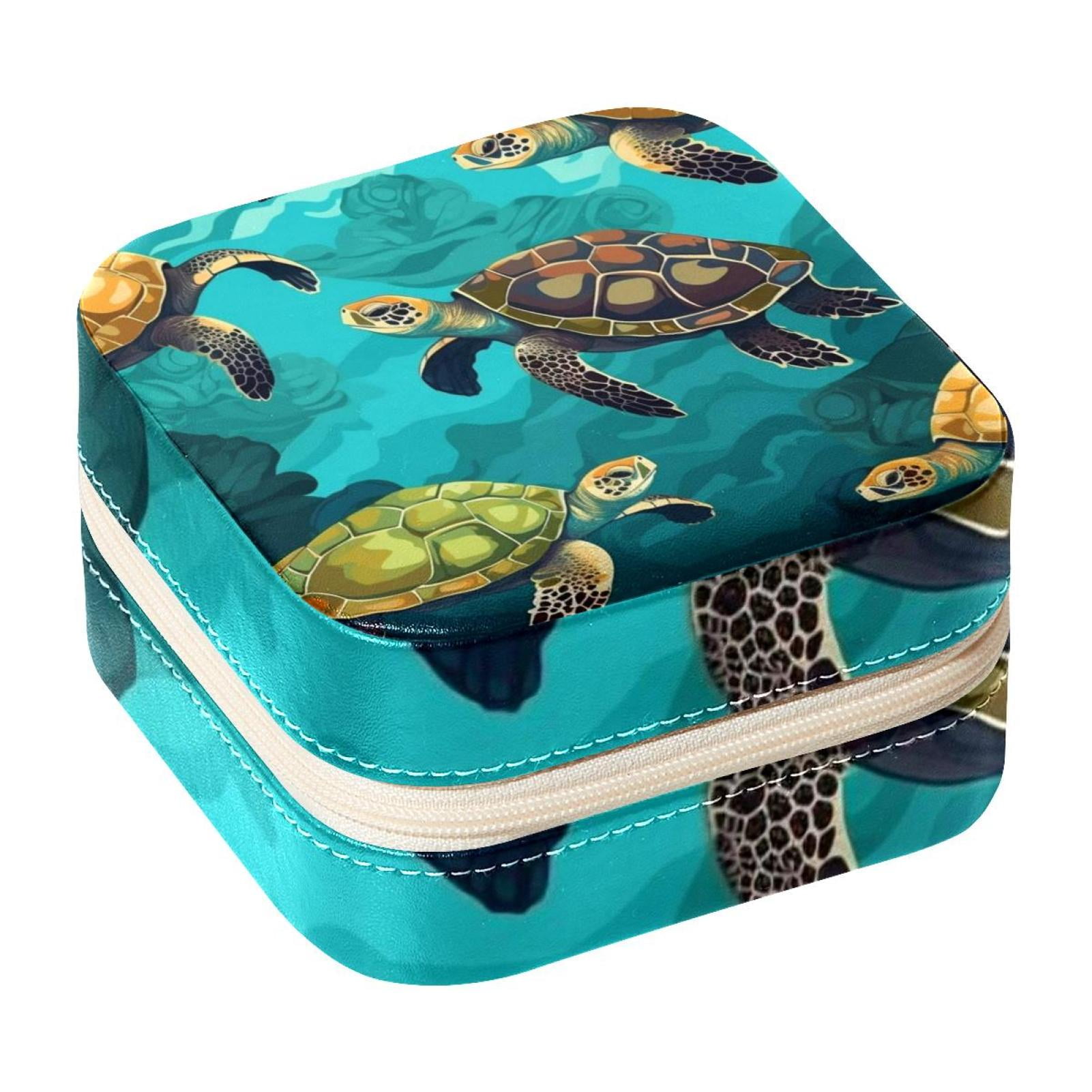Sea Turtle Travel Portable Square Jewelry Boxes Display Case - Travel ...