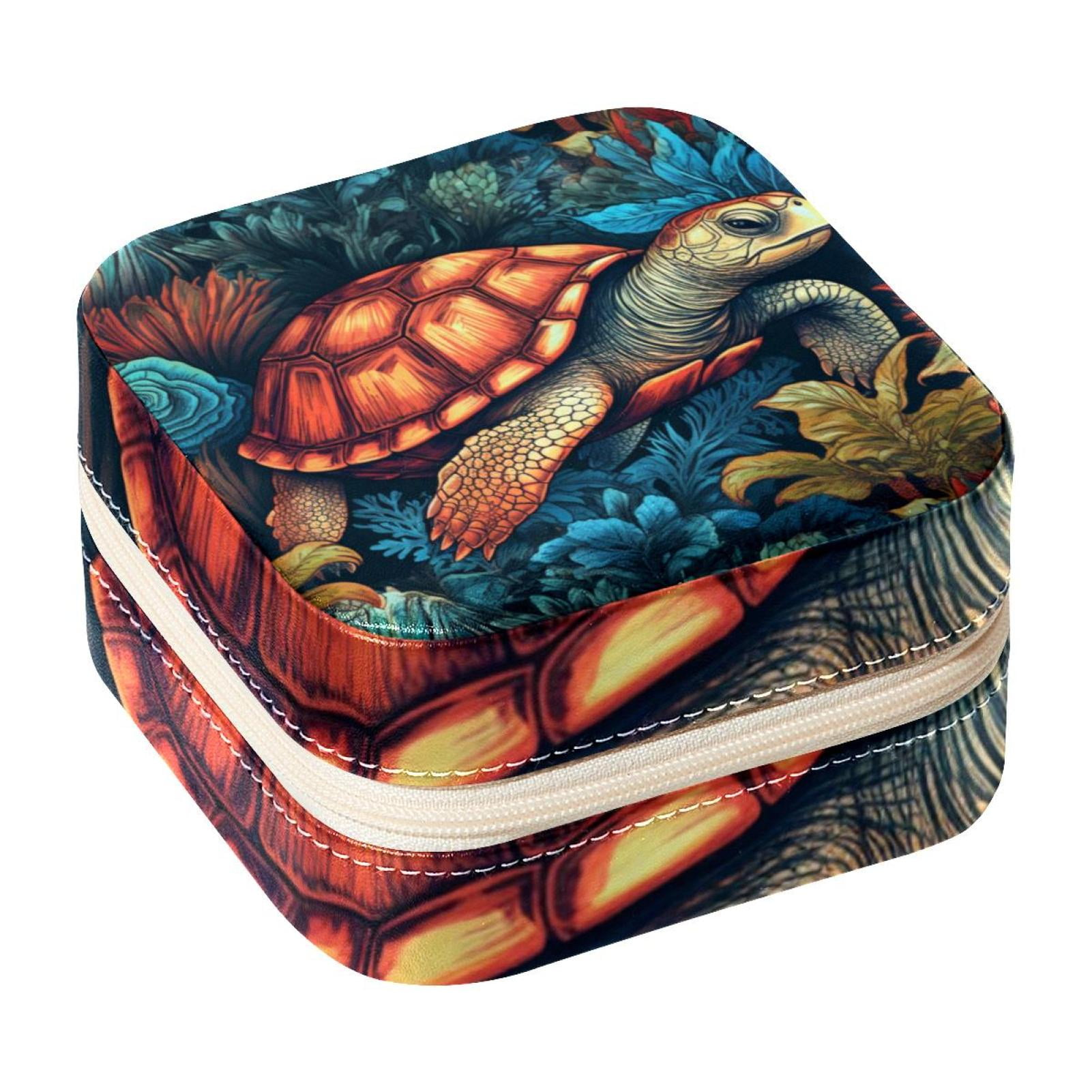 Sea Turtle Travel Portable Square Jewelry Boxes Display Case - Travel ...
