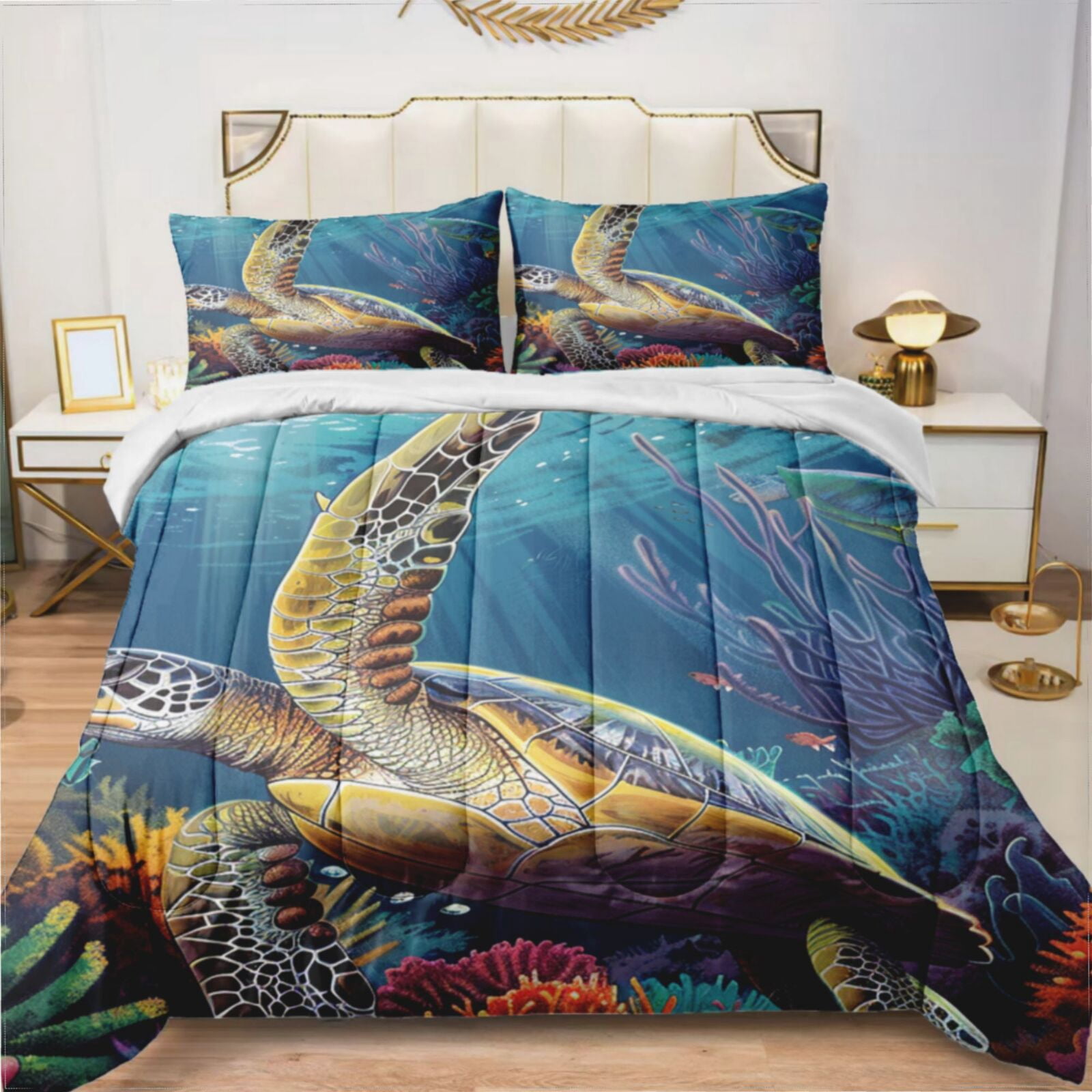 Sea Turtle Tropical Marine Plants Underwater World (31) Comforter Set ...