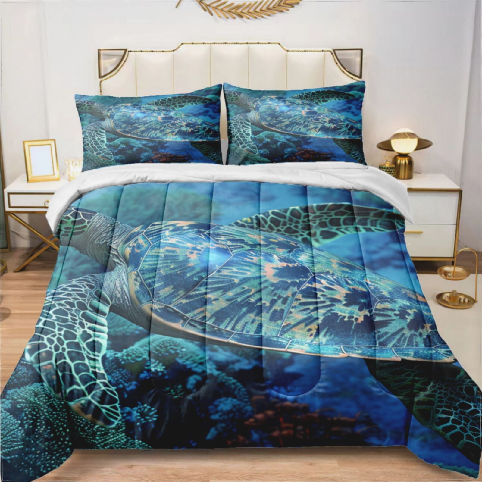 Sea Turtle Tropical Marine Plants Underwater World (36) Comforter Set ...
