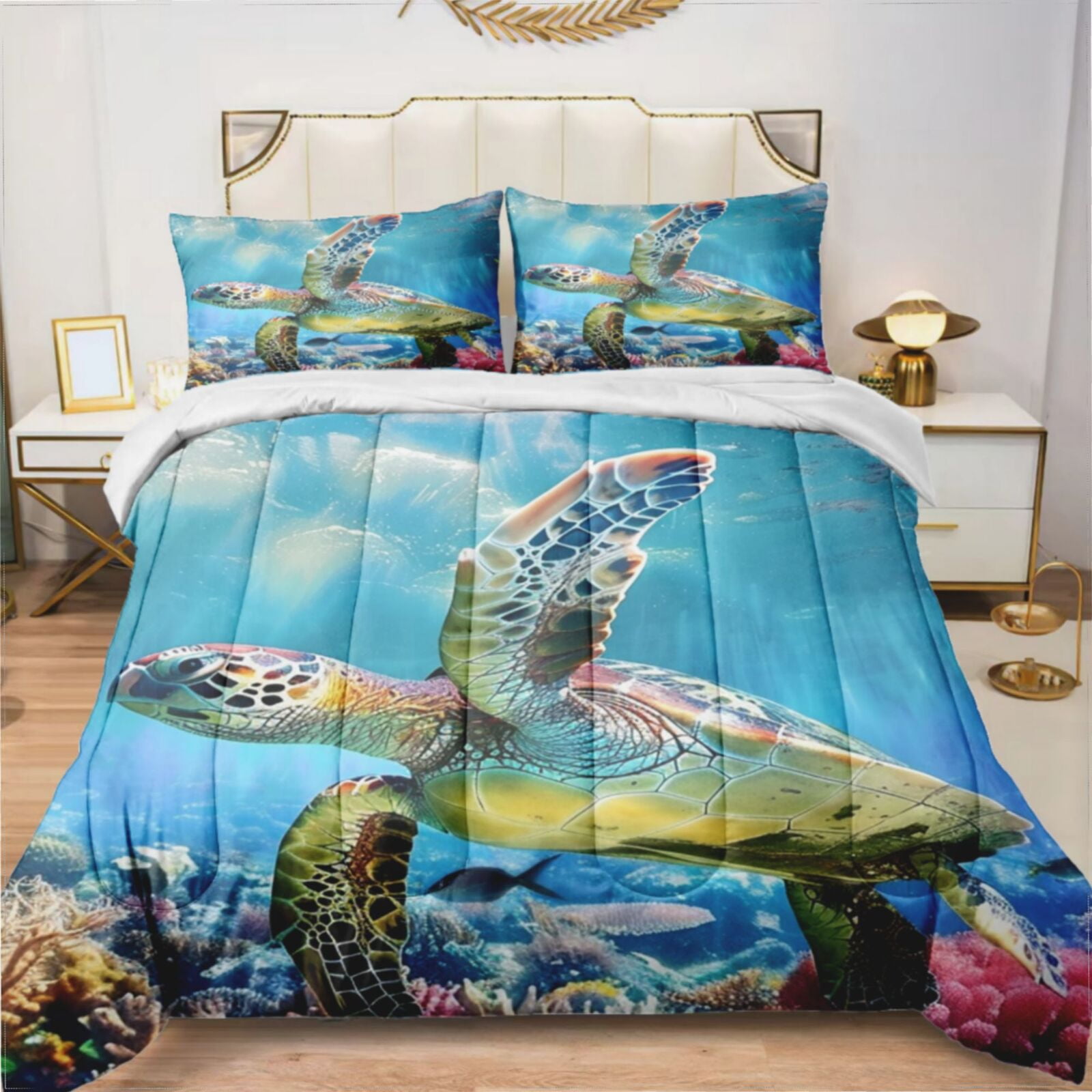 Sea Turtle Tropical Marine Plants Underwater World (48) Comforter Set ...
