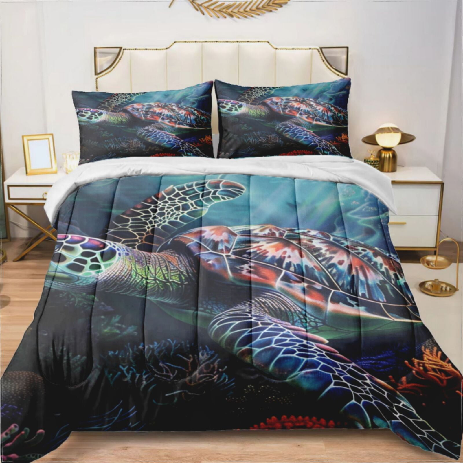 Sea Turtle Tropical Marine Plants Underwater World (54) Comforter Set ...