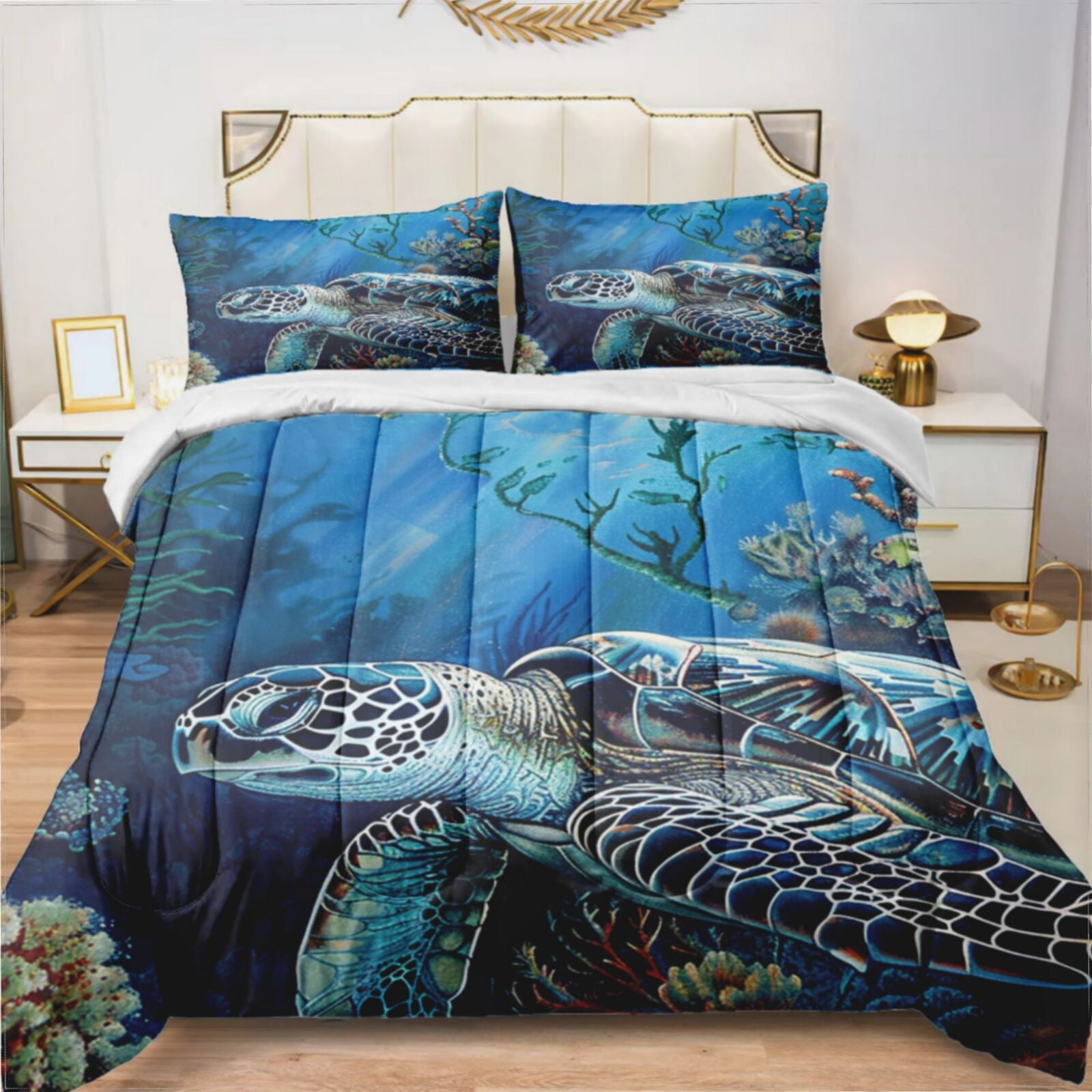 Sea Turtle Tropical Marine Plants Underwater World (59) Comforter Set ...