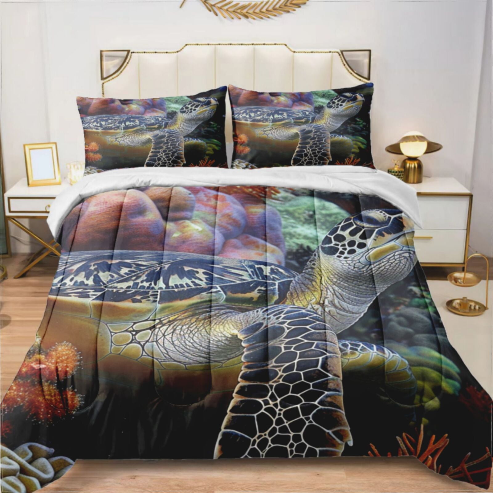 Sea Turtle Tropical Marine Plants Underwater World (69) Comforter Set ...