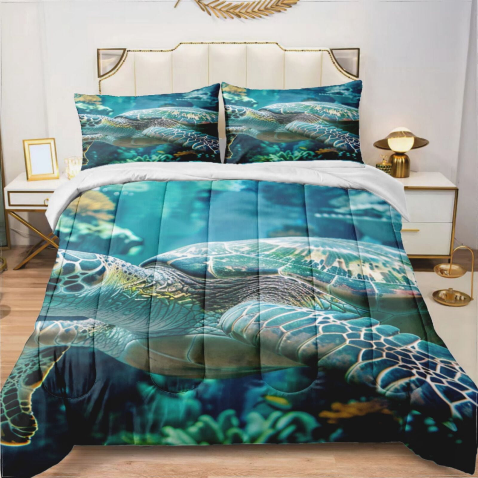 Sea Turtle Tropical Marine Plants Underwater World (87) Comforter Set ...