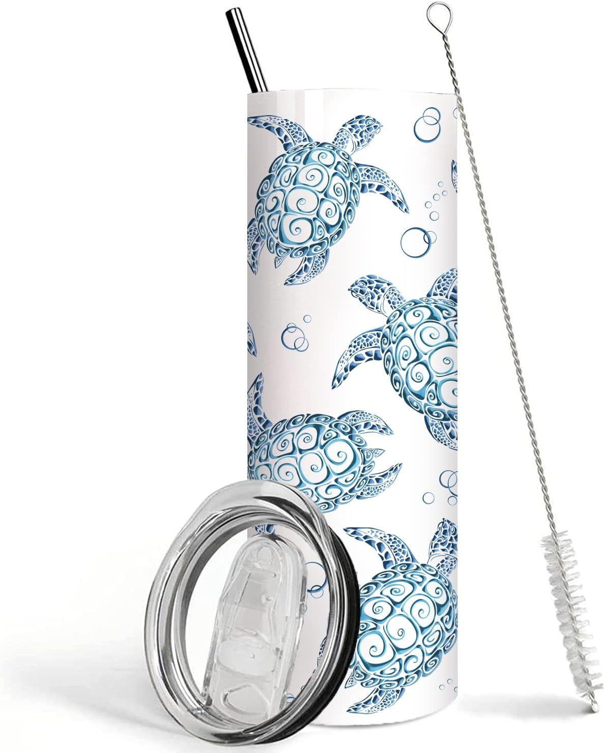 Sea Turtle Tumbler with Lid and Straw,20 Oz Double Wall Vacuum ...