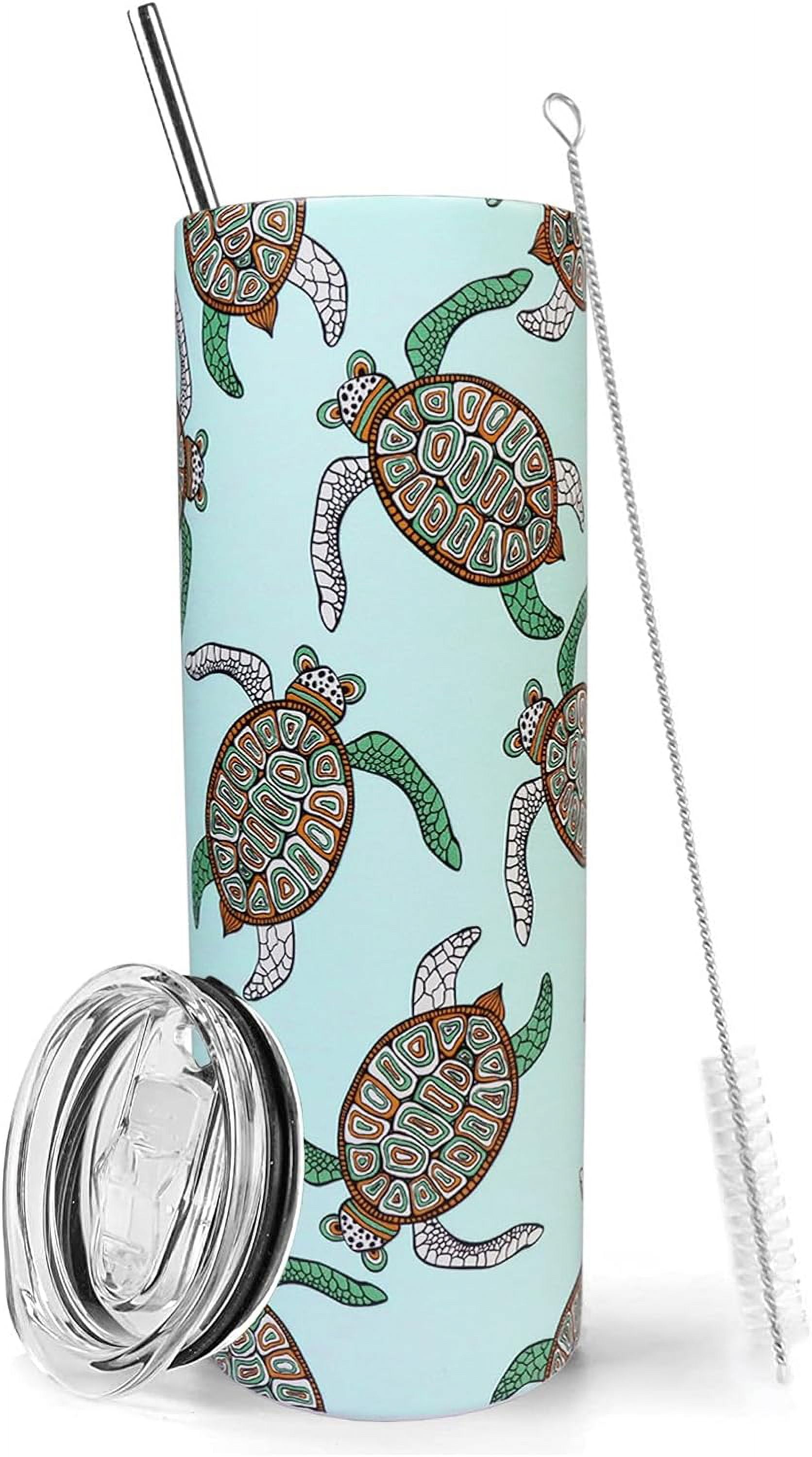 Sea Turtle Tumbler With Lid and Straw 20 oz Insulated Sea Turtle ...