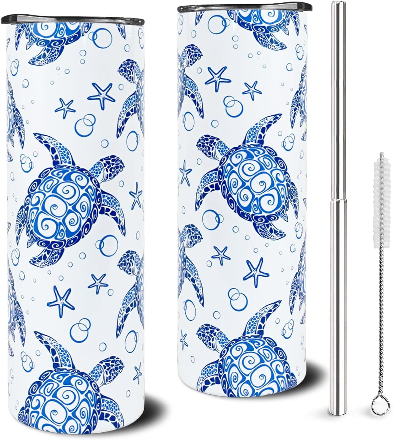 Sea Turtle Tumbler With Lid and Straw Stainless Steel 20oz Sea Turtle ...