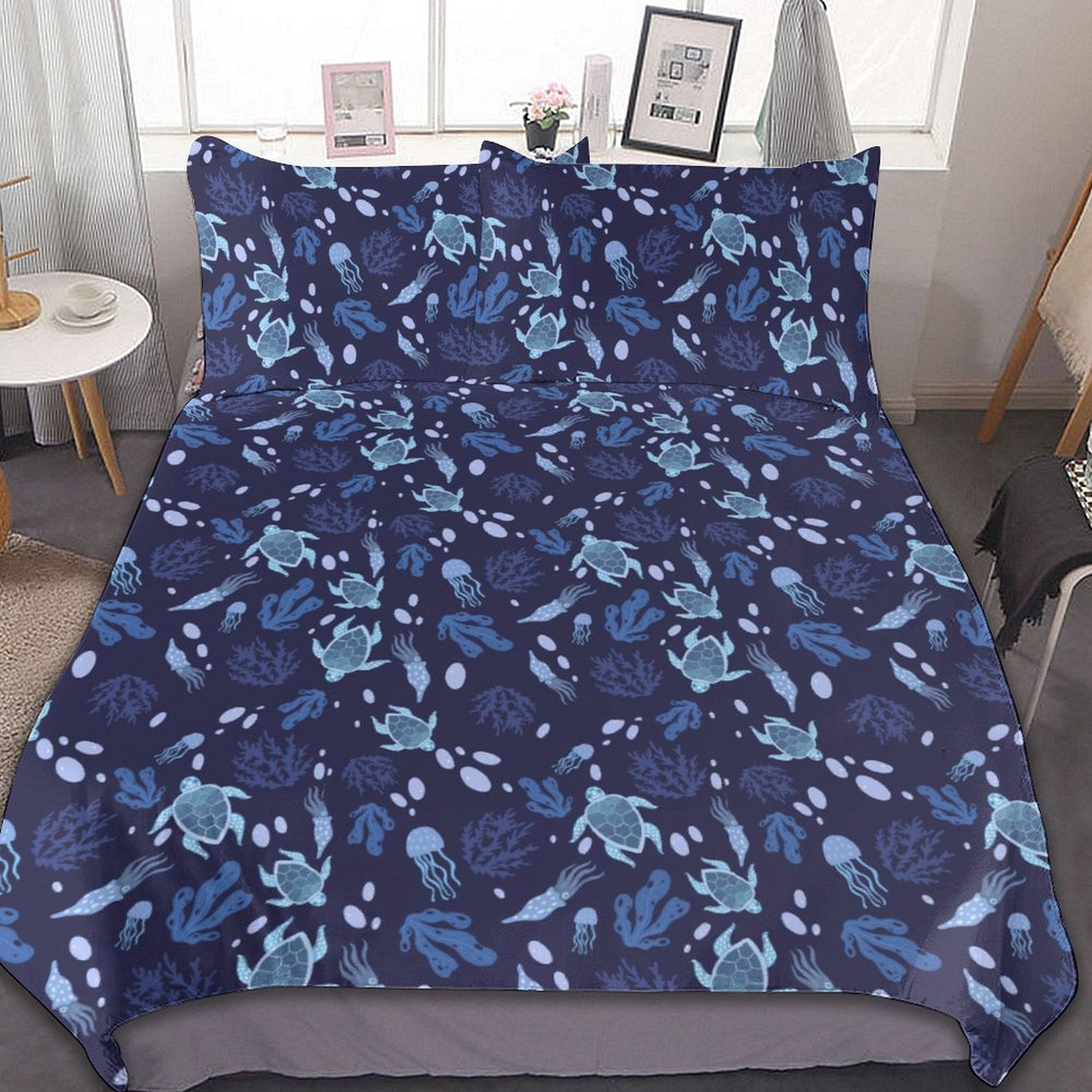 Sea Turtle Twin Bedding Sets 3 Piece (1 Quilt Cover, 2 Pillow Covers ...