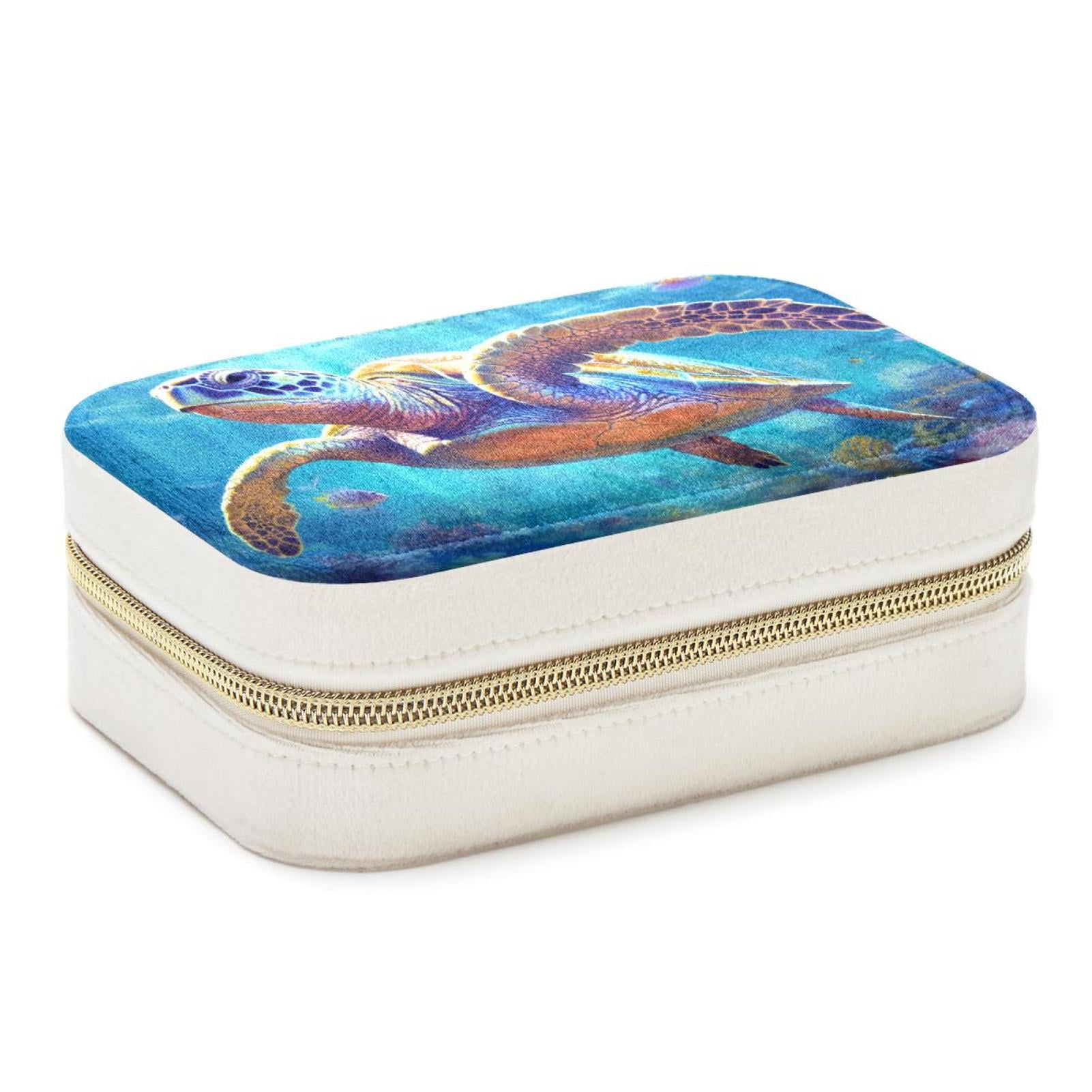 Sea Turtle Velvet Portable Jewelry Organizer Stand with Removable ...