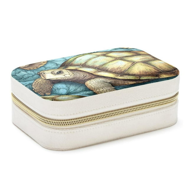Sea Turtle Velvet Portable Storage Box with Removable Compartment ...