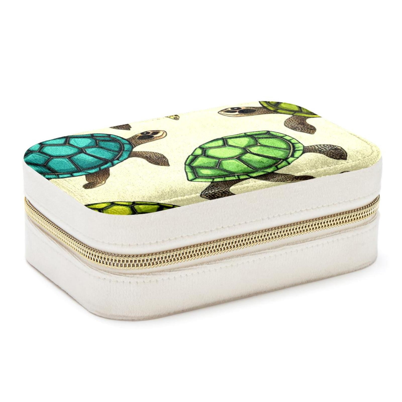 Sea Turtle Velvet Portable Storage Box with Removable Compartment ...