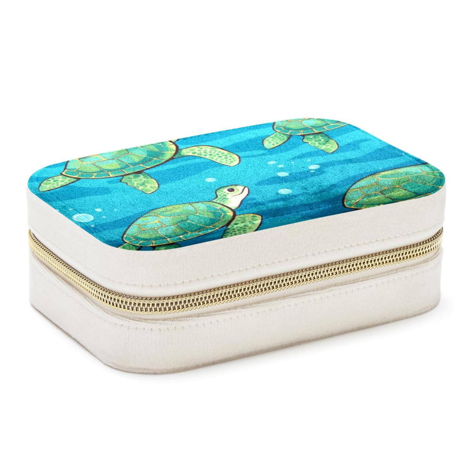 Sea Turtle Velvet Portable Travel Organizer Box with Removable ...