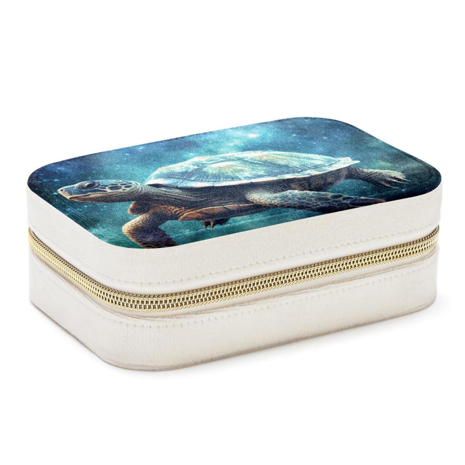 Sea Turtle Velvet Portable Travel Organizer Box with Removable ...