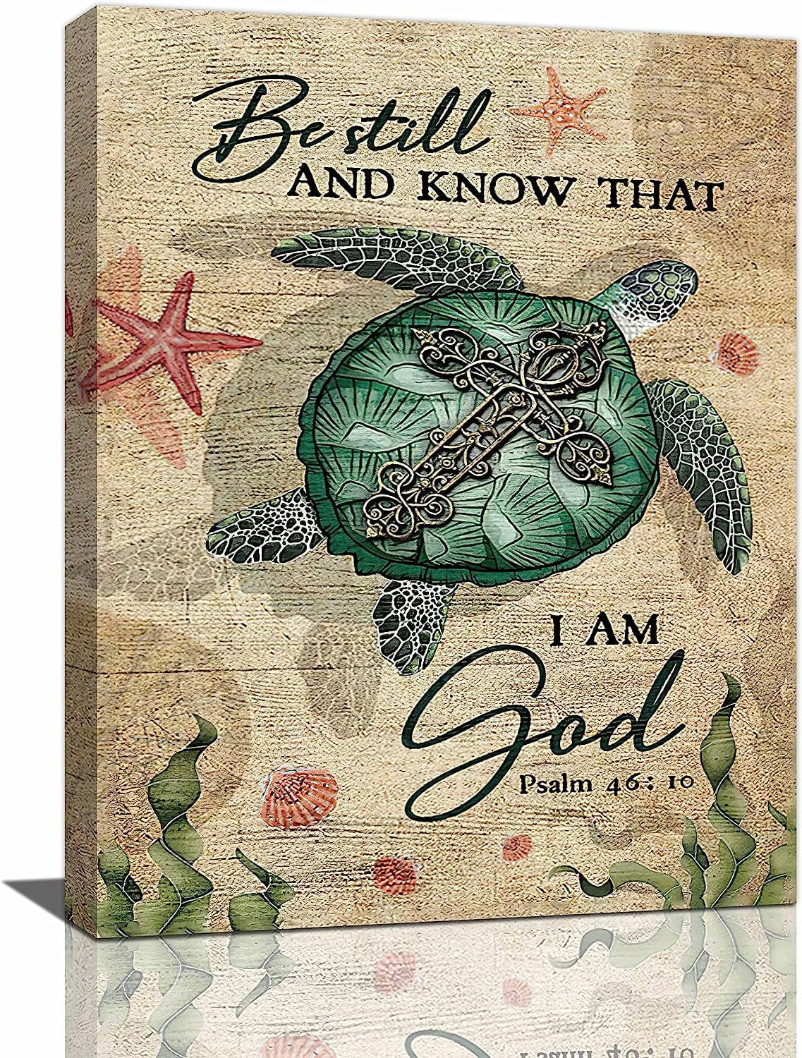 Sea Turtle Wall Art Beach Turtle Cross Pictures Wall Decor Ocean ...