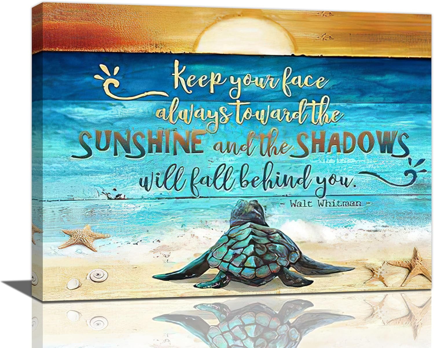 Sea Turtle Wall Art Inspirational Quotes Pictures Wall Decor Beach ...