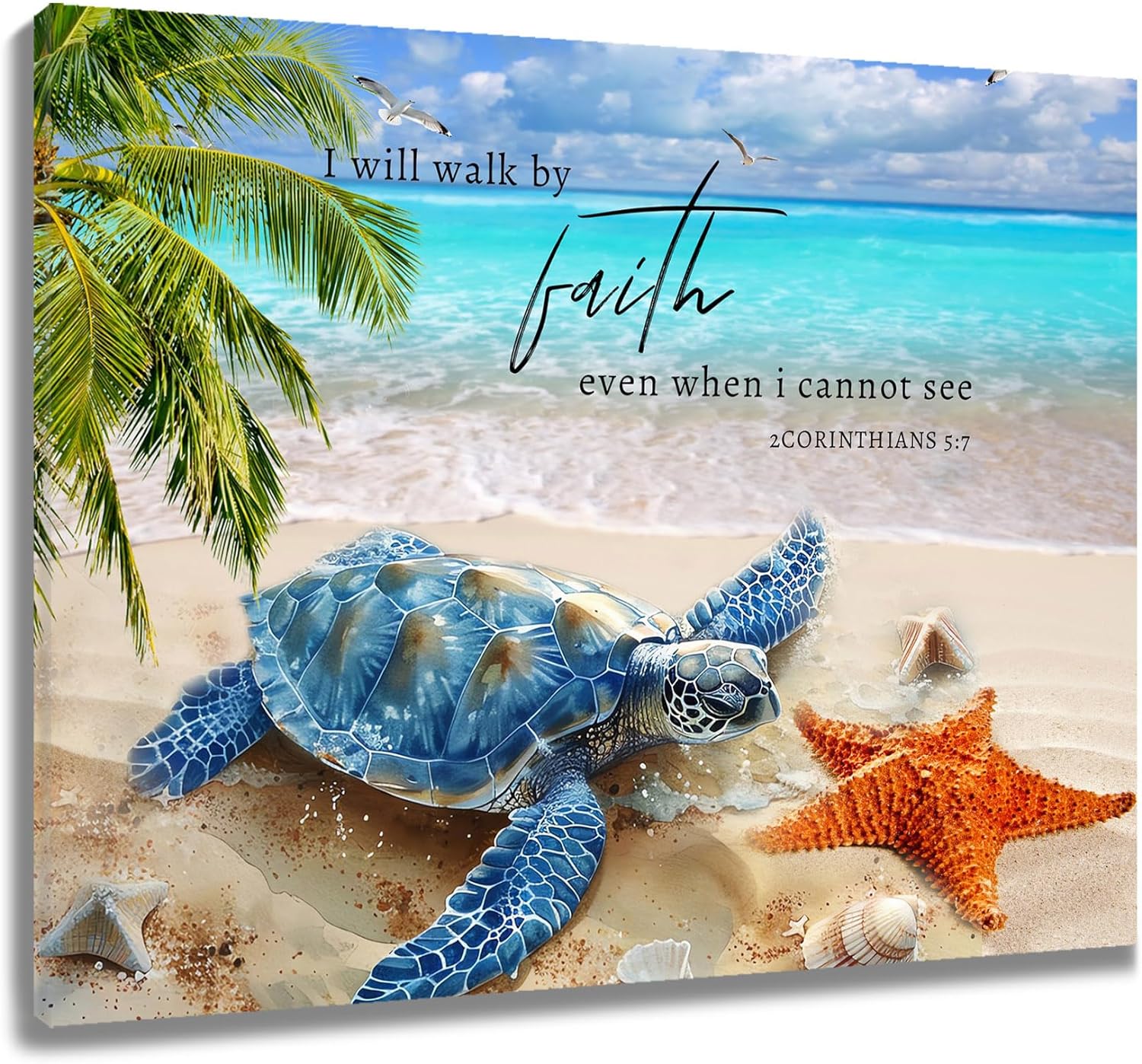 Sea Turtle Wall Art Nautical Ocean Themed Beach Scene Bathroom Pictures ...