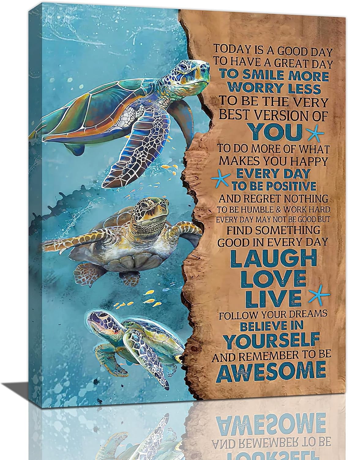 Sea Turtle Wall Art Turtle Pictures Wall Decor Inspirational Quotes ...
