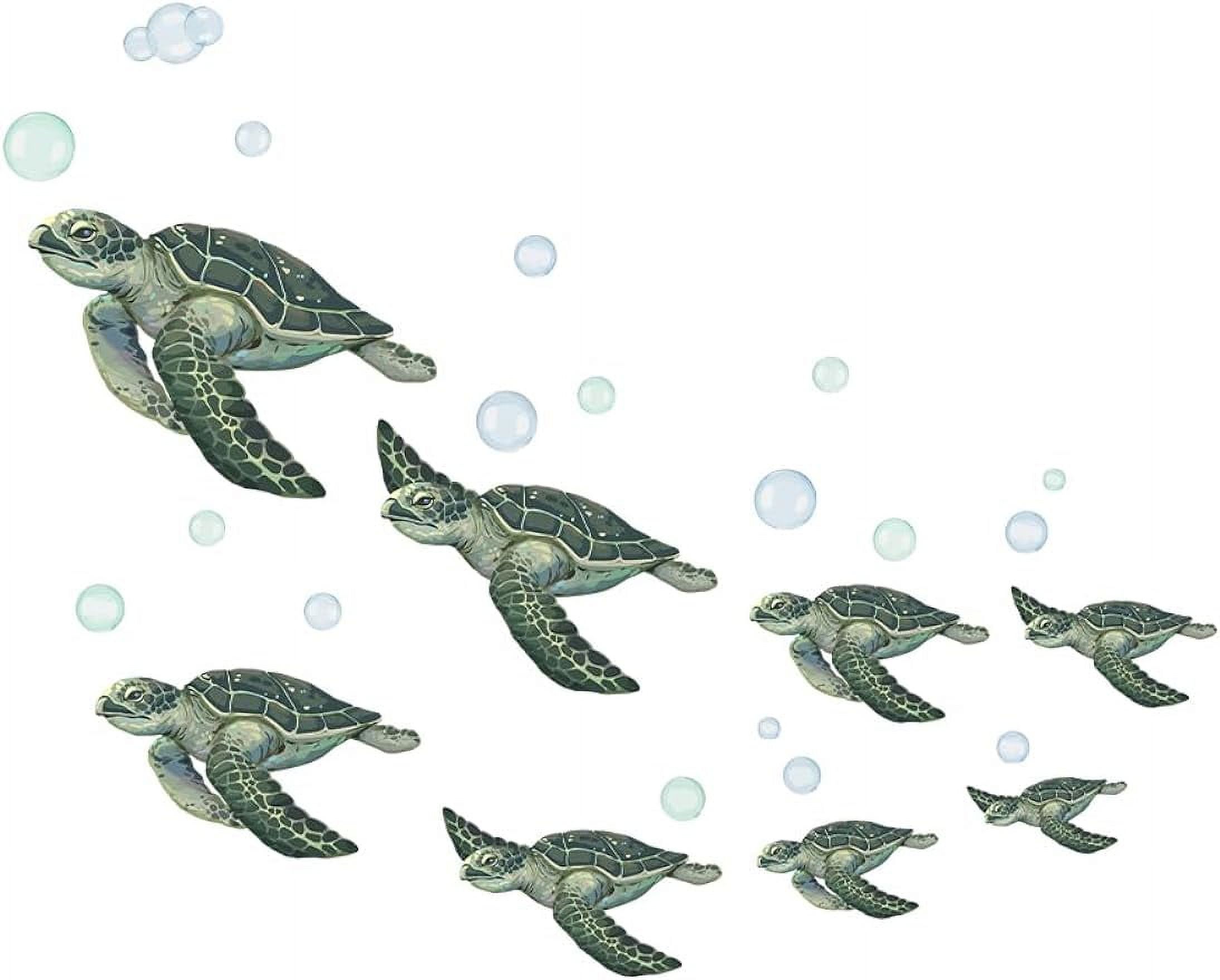 Sea Turtle Wall Sticker with Bubbles PVC Wall Decal Ocean Theme Wall ...