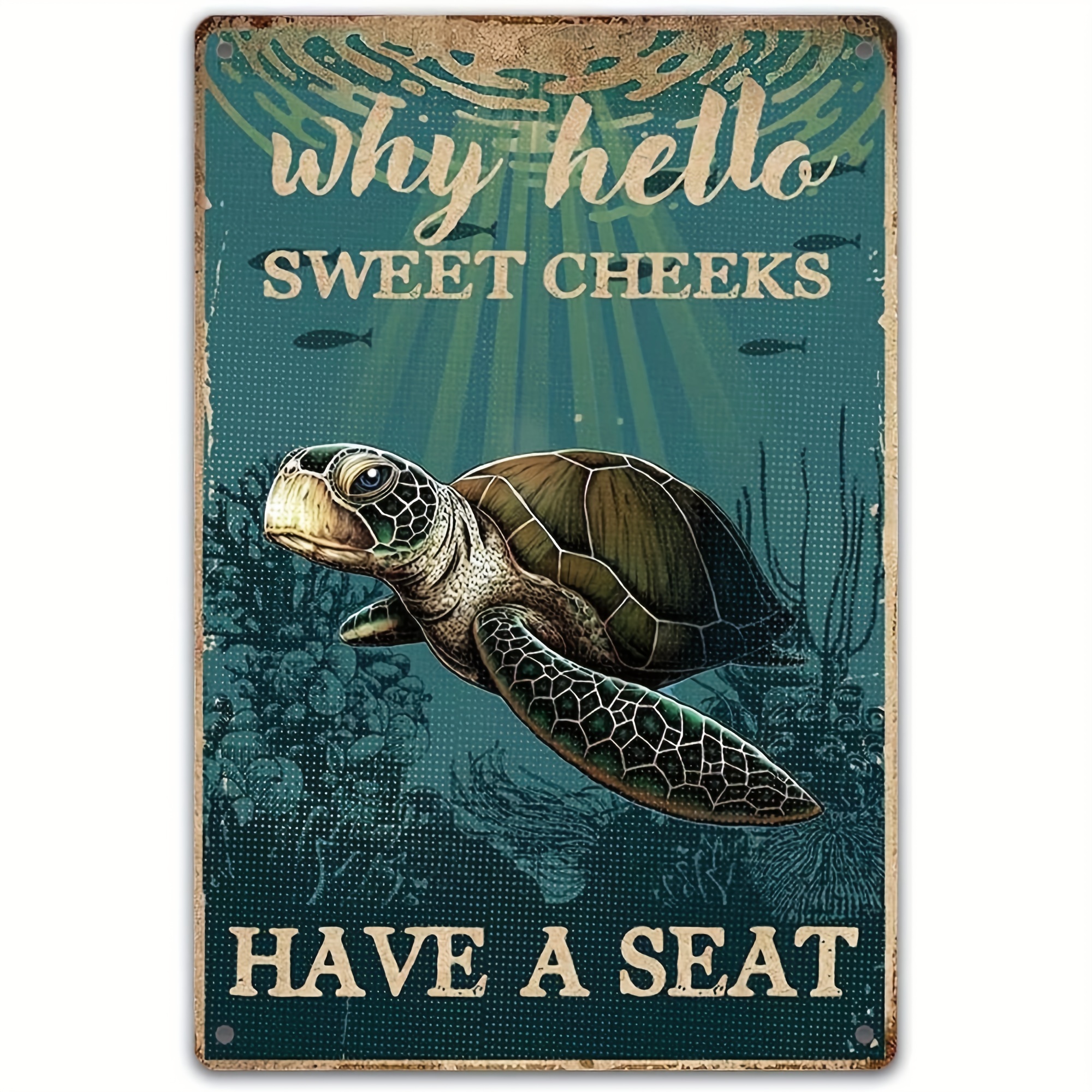 Sea Turtle Wash Your Hands Turtle Tin Sign Home Wall Art Metal Sign ...