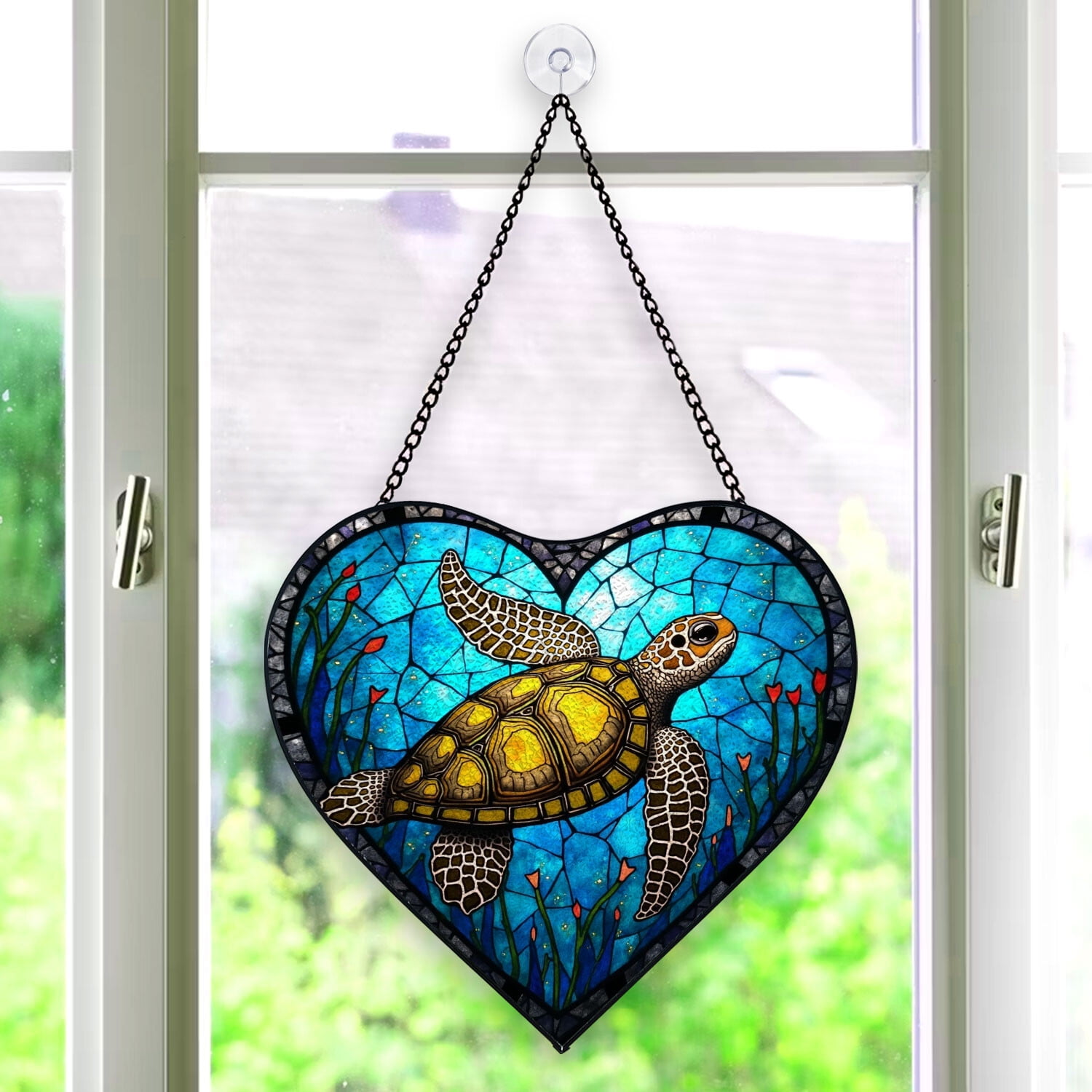 Sea Turtle Window Hanging Stained Glass Chirstmas, Sea Turtle ...