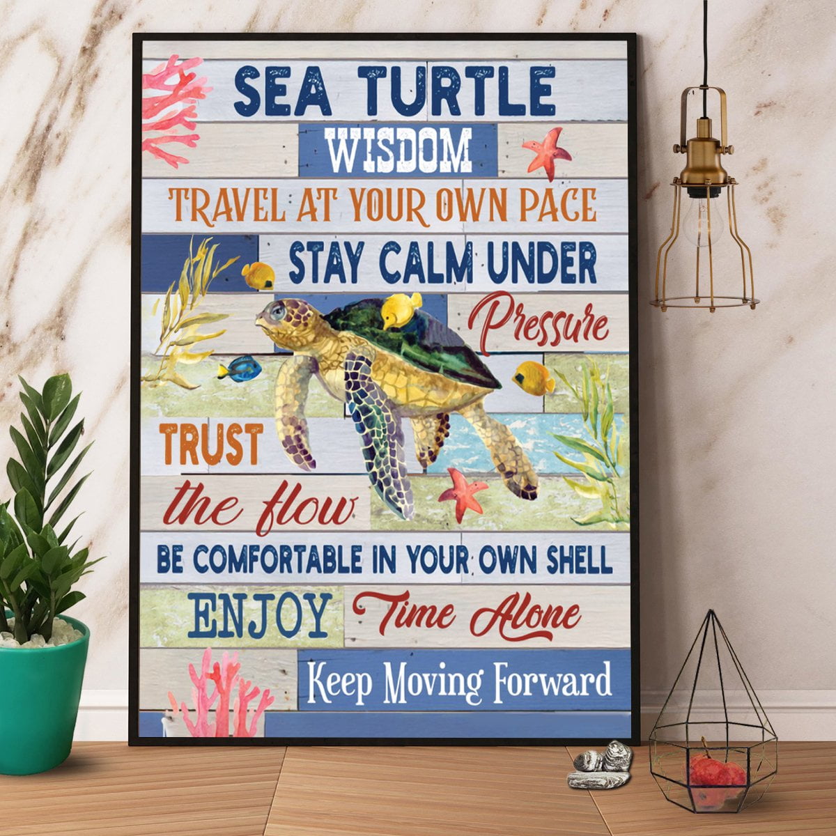Sea Turtle Wisdom Travel At Your Own Pace Paper Poster No Frame Matte ...