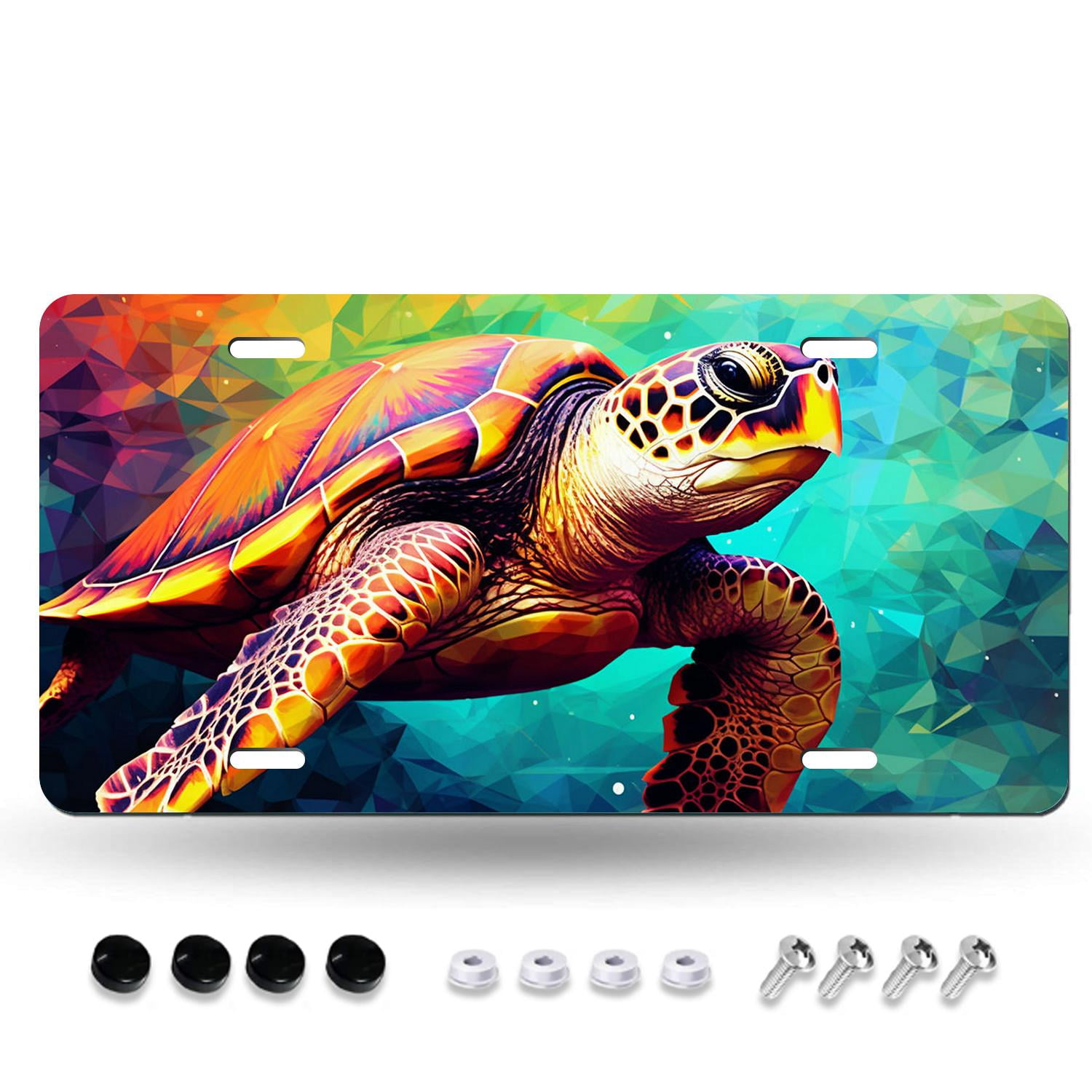 Sea Turtle colorful Plate Cover, Decorative Aluminum Novelty License ...