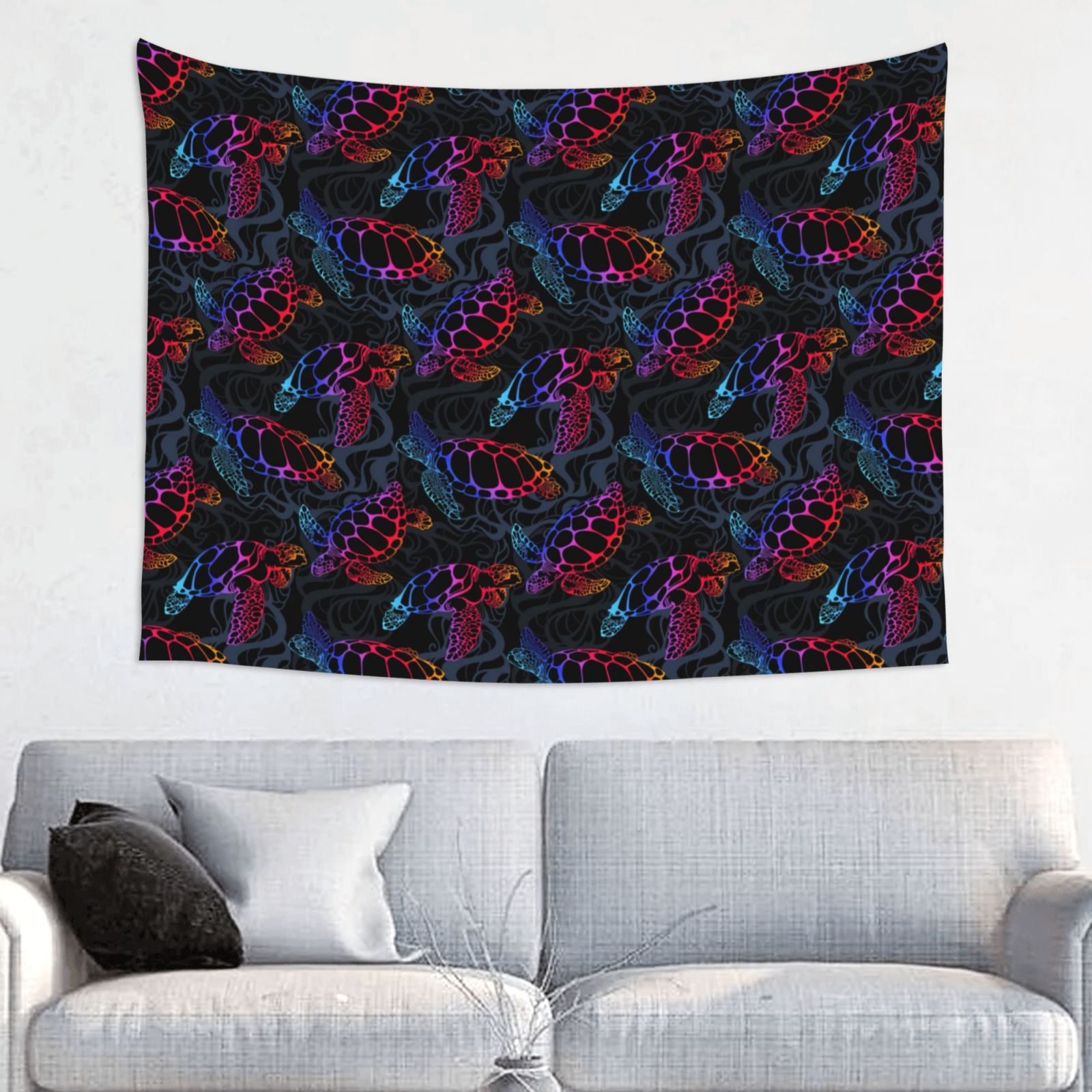 Sea Turtle colorful Wall Tapestry for Bedroom Aesthetic - Tapestry ...