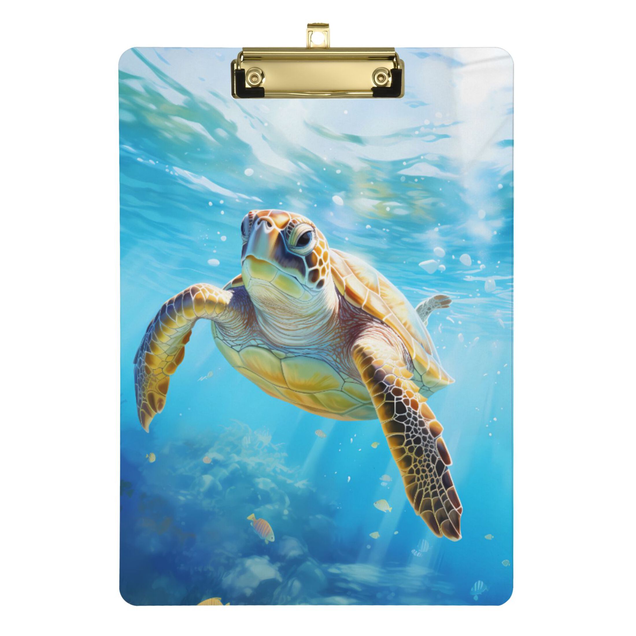 Sea Turtle in Sea Swimming Acrylic Clipboards A4 Standard Letter Size ...