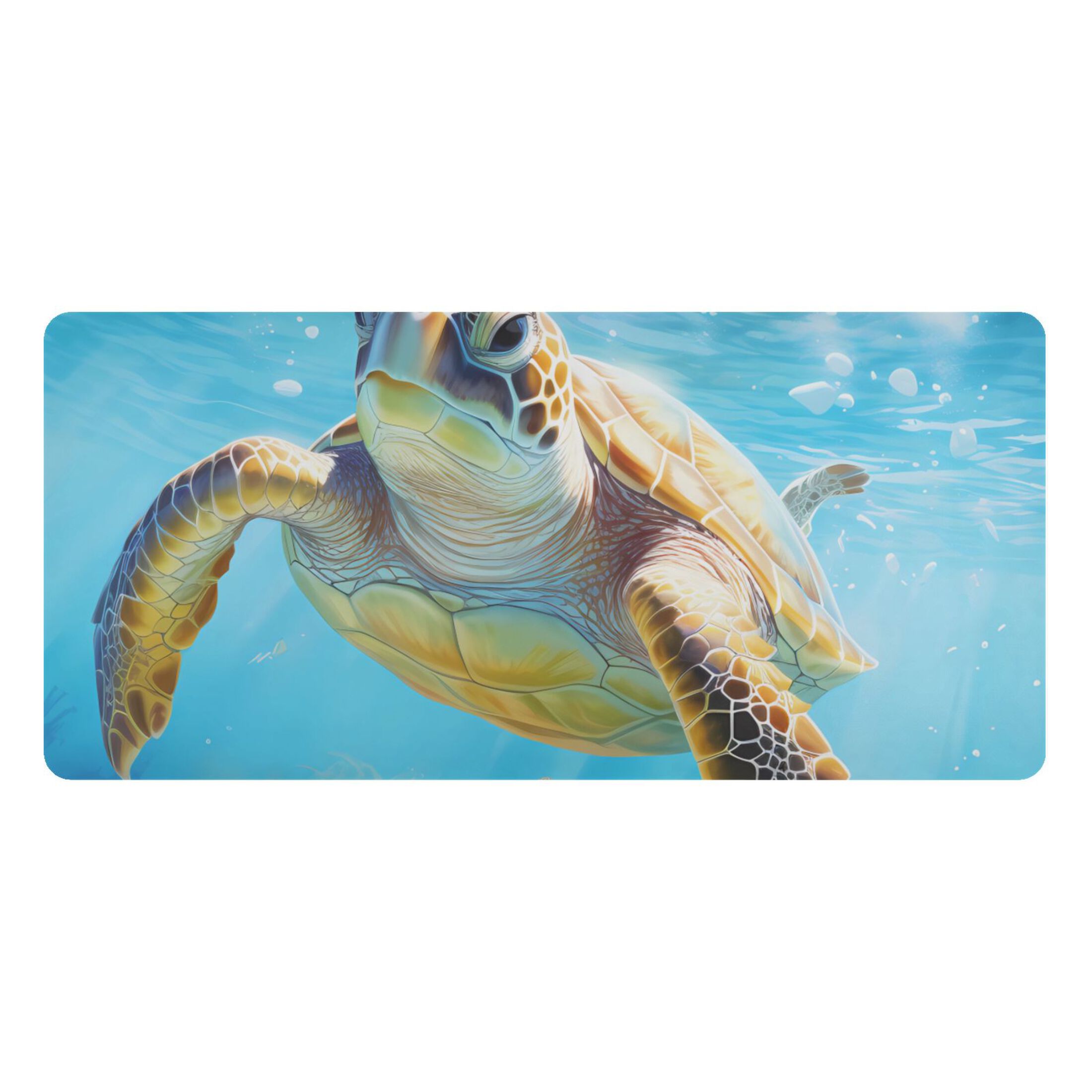 Sea Turtle in Sea Swimming Desk Mats Large Mouse Pad Long Keyboard ...