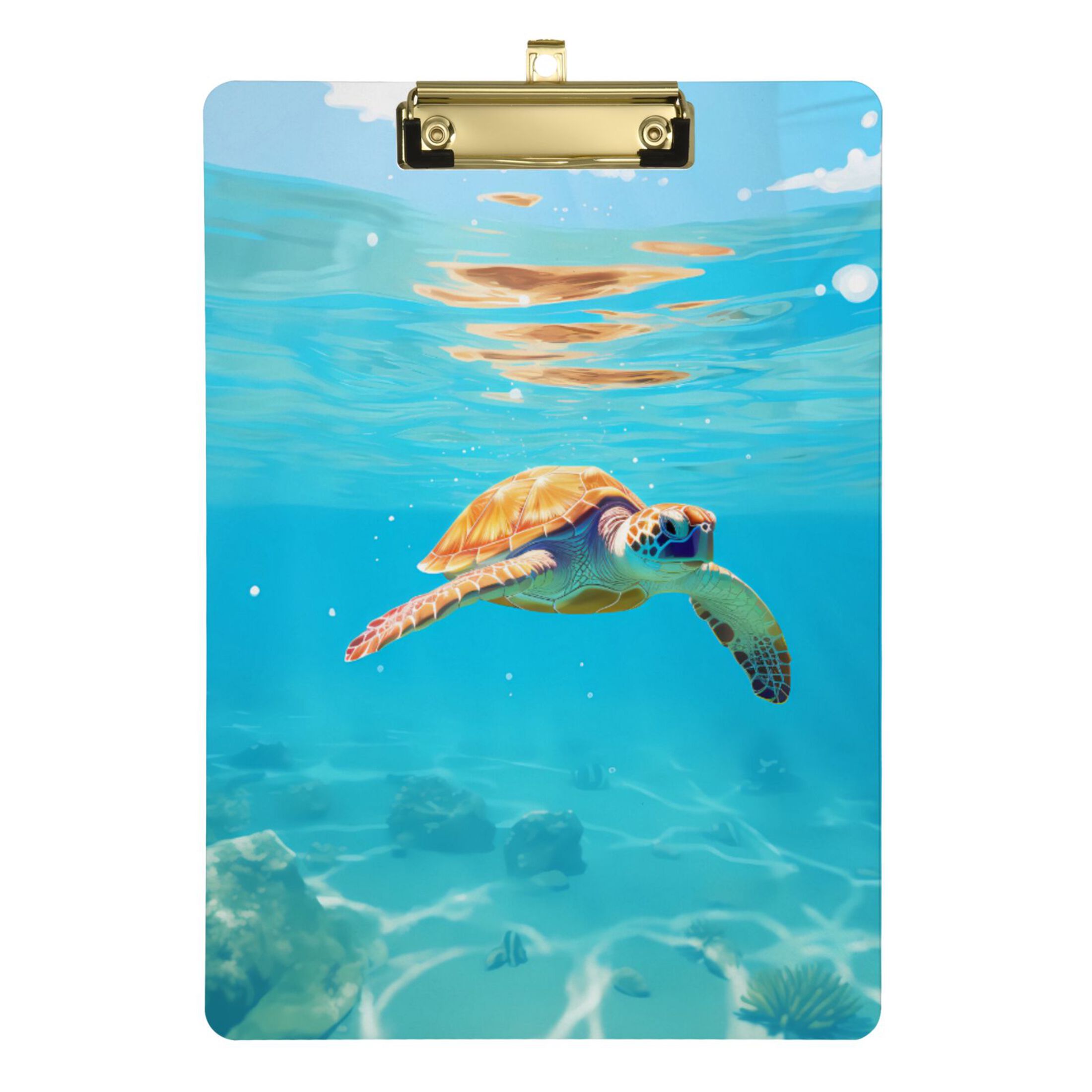 Sea Turtle in Sea View Acrylic Clipboards A4 Standard Letter Size ...