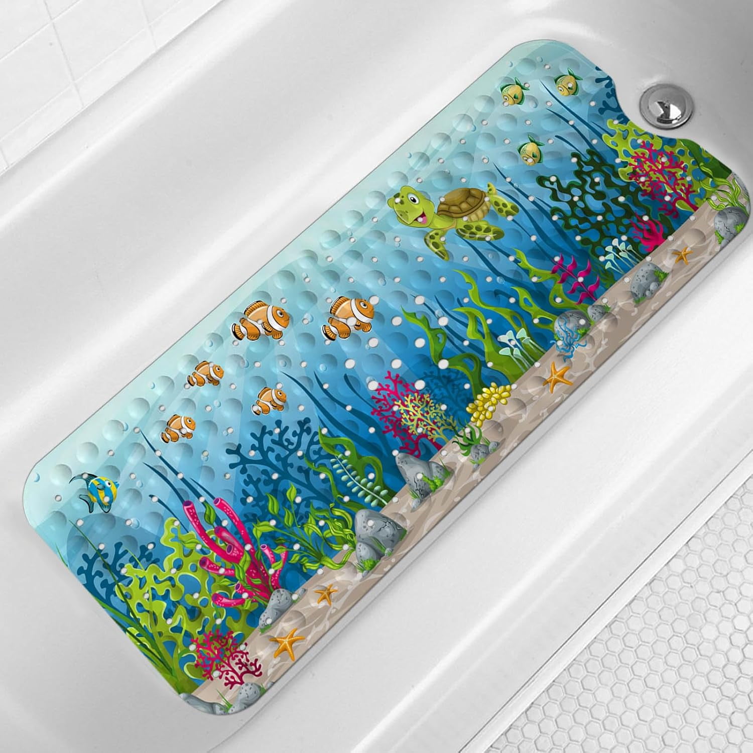 Sea TurtleBath Mat for Tub for Kids, Ocean Kids Bathtub Mat, Kids Bath ...