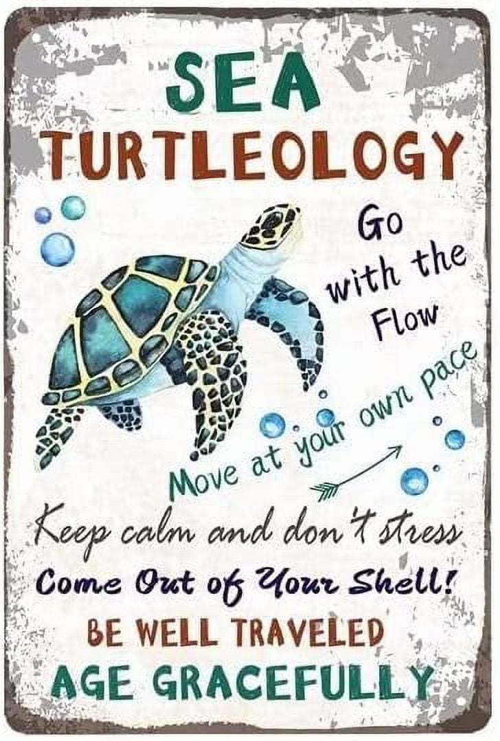 Sea Turtleology - 8x12 inches Sea Turtle Decor - Great Inspirational ...
