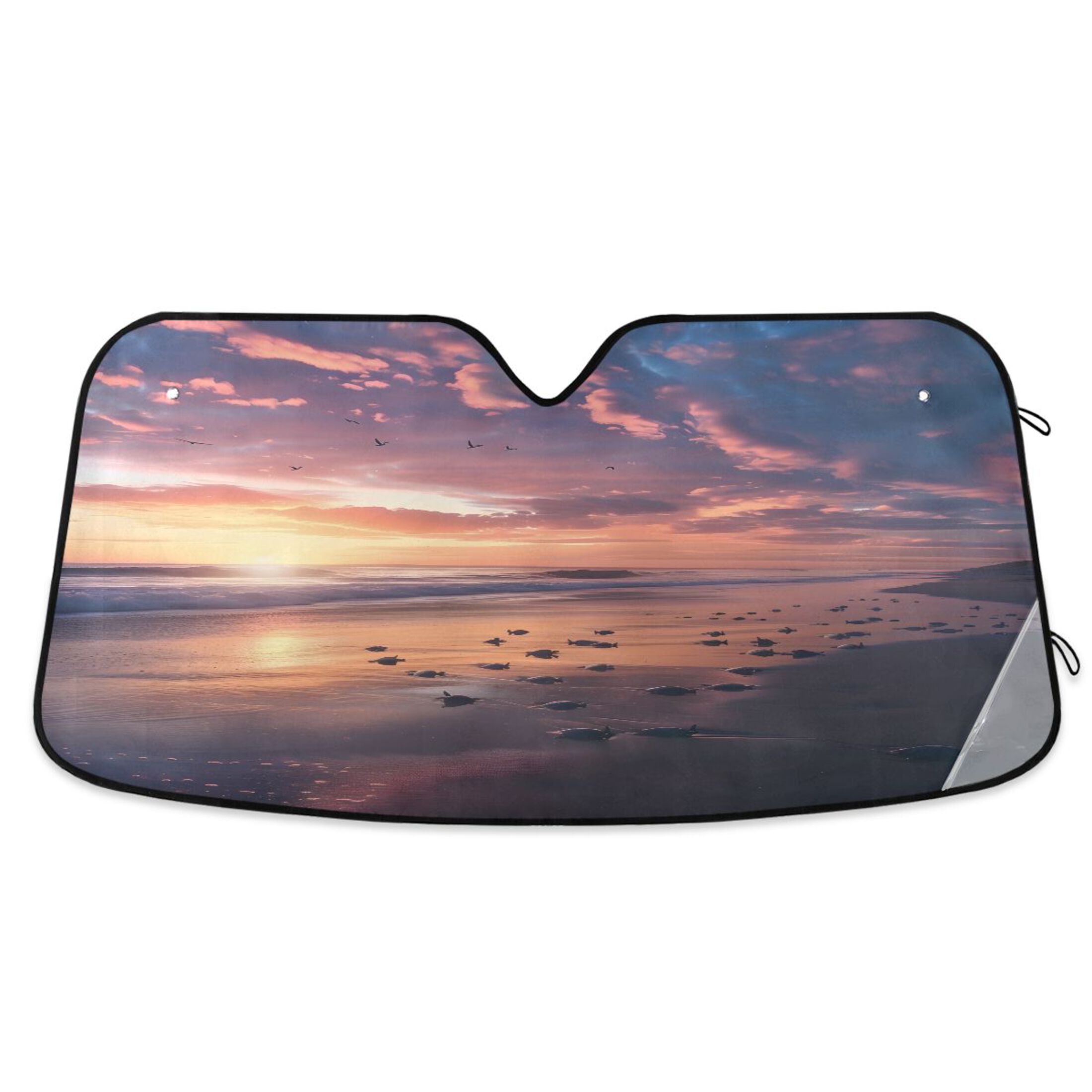 Sea Turtles Beach Beautiful Sky Windshield Sun Shade Automobile Visor ...
