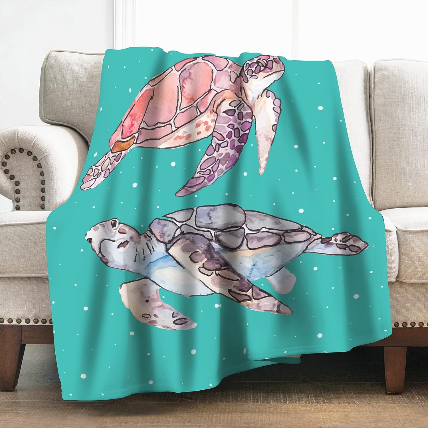 Sea Turtles Blanket Gifts for Women Girls Men, Ocean Animal Decoration ...