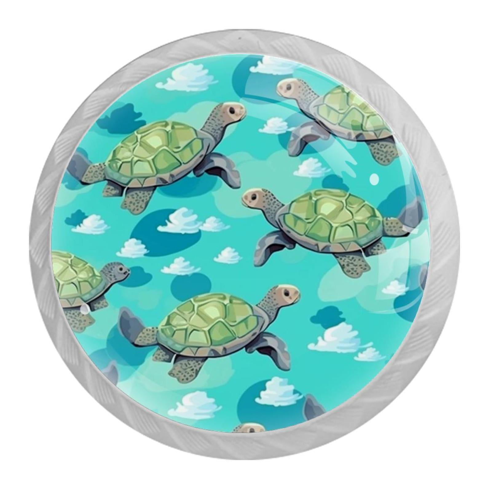 Sea Turtles Blue Seamless Custom Drawer Knobs - Transparent Cabinet ...