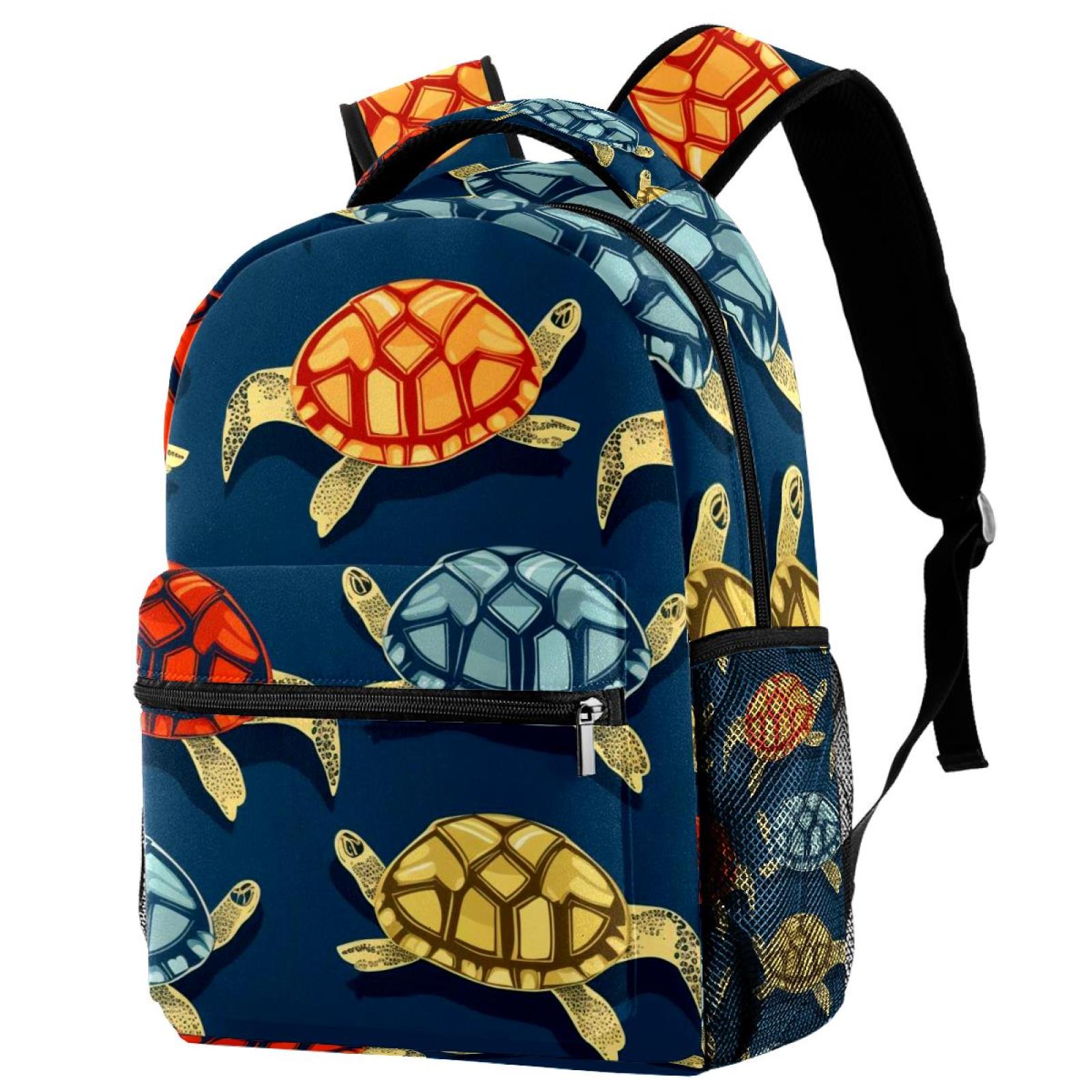 Sea Turtles Color Seamless Casual Backpacks Lightweight Premium ...