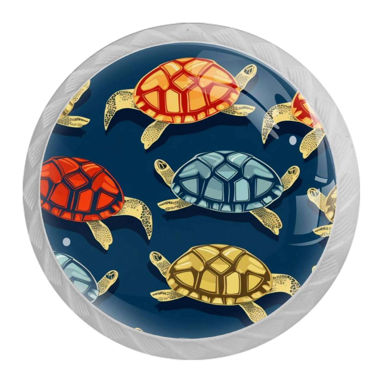 Sea Turtles Color Seamless Drawer Knobs, 4 Piece Set Decorative Kitchen ...