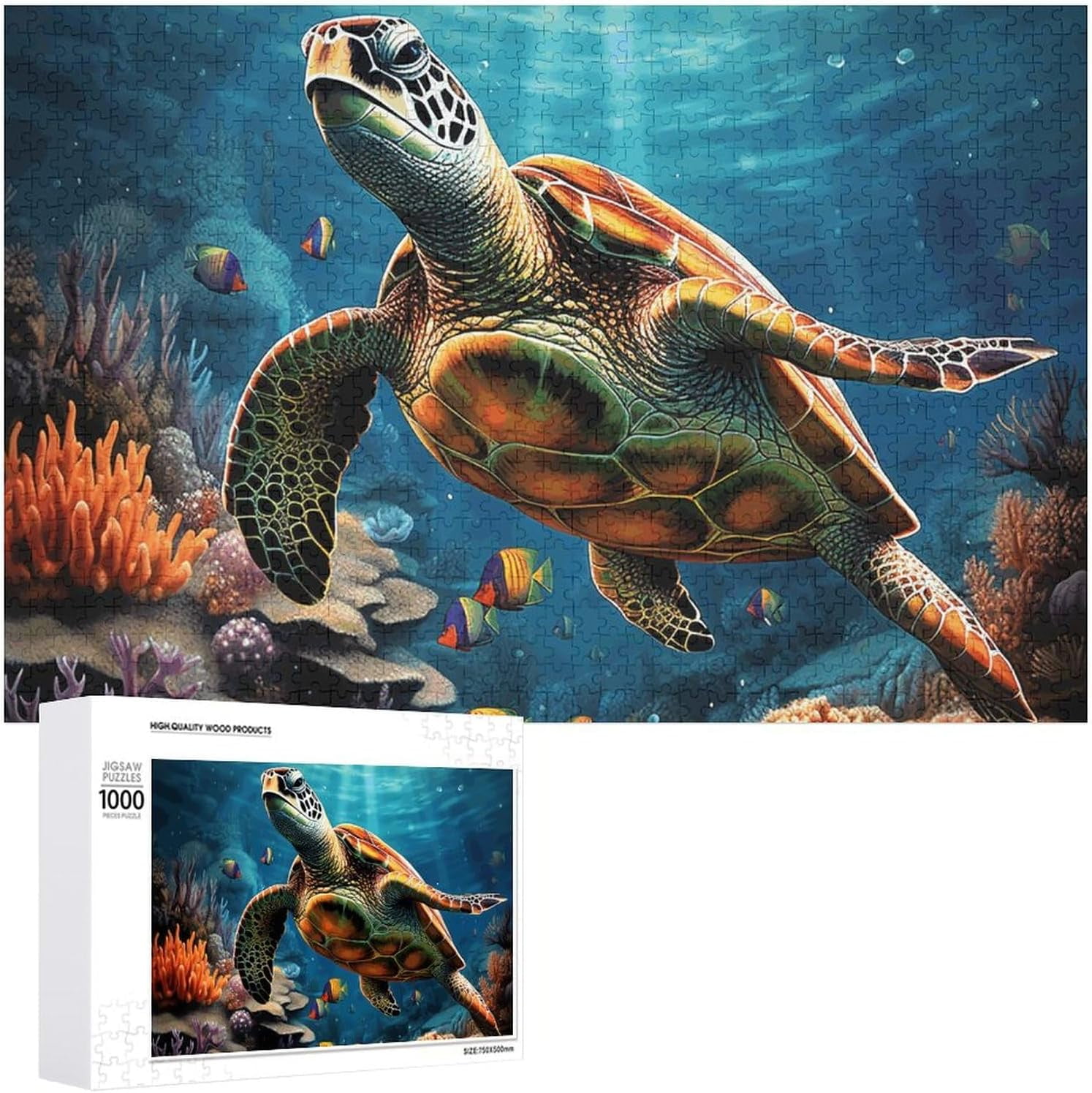 Sea Turtles Diamond Painting 300 Pieces Wooden Jigsaw Puzzle For Adults ...