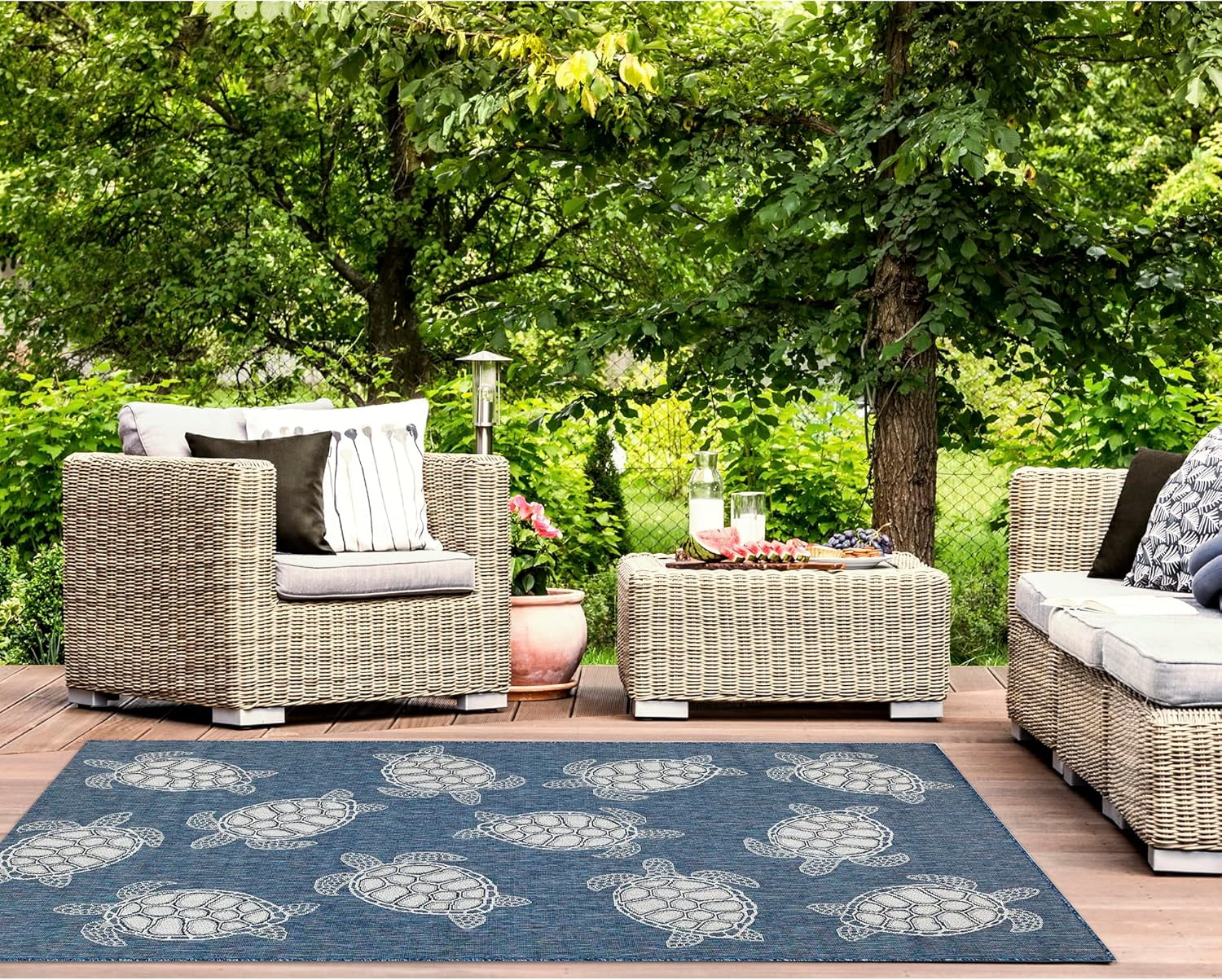 Sea Turtles Navy Indoor Outdoor Area Rug, 3'3" x 4'11" - Walmart.com