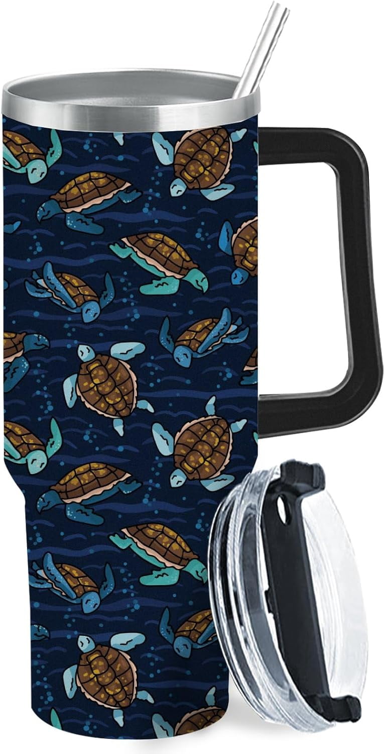 Sea Turtles Ocean 40oz Tumbler With Handle Gifts For Godfather Gym Wine ...