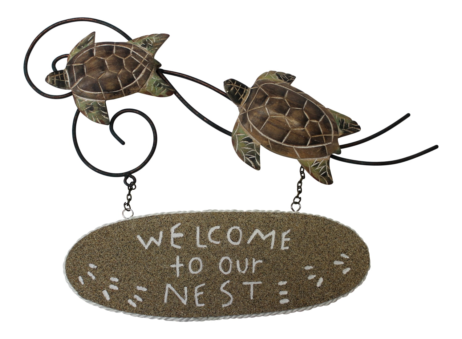 Sea Turtles Welcome to Our Nest Carved Wood and Metal Wall Plaque 14 ...