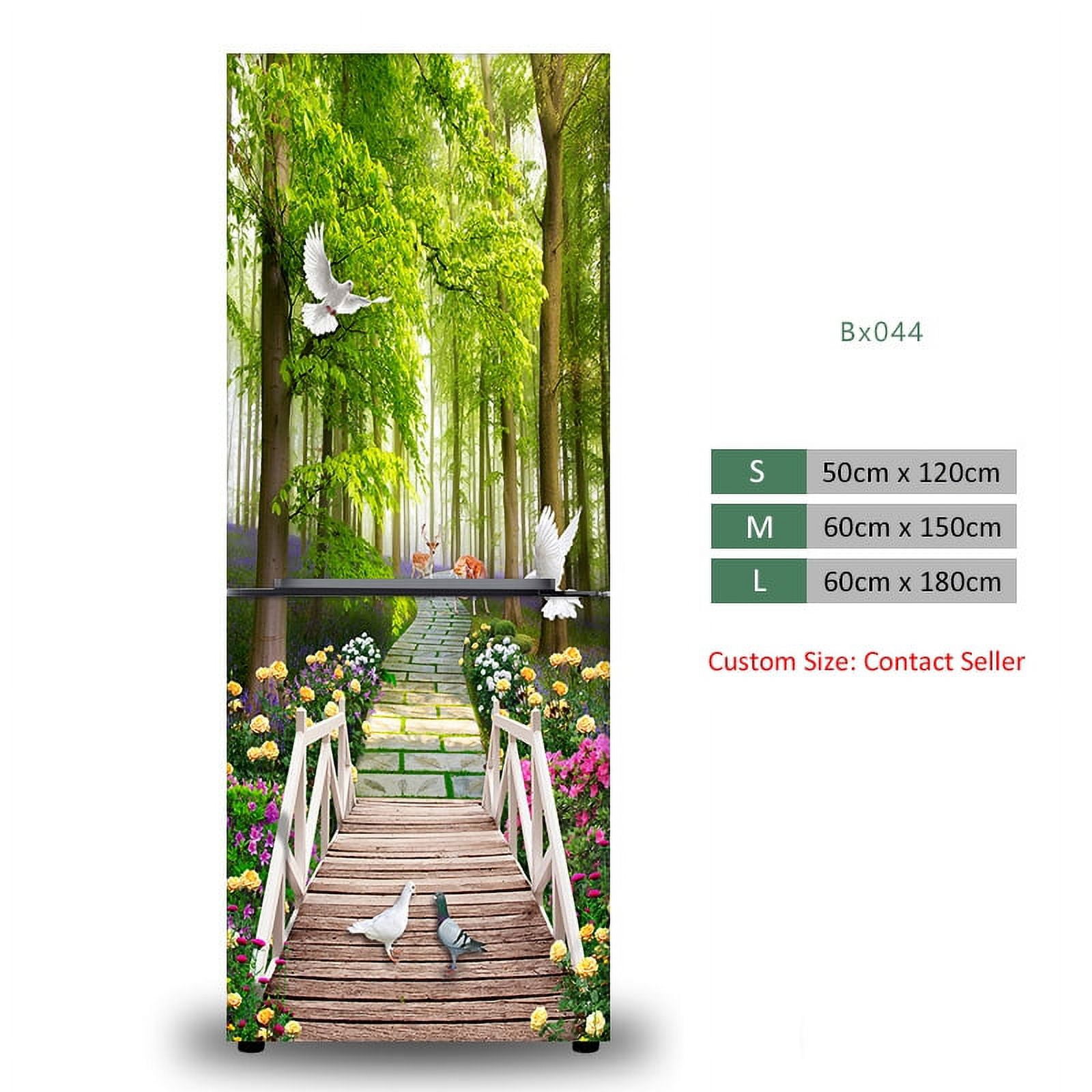 Sea View Forest Scenery Fridge Door Sticker Self Adhesive PVC Whole ...