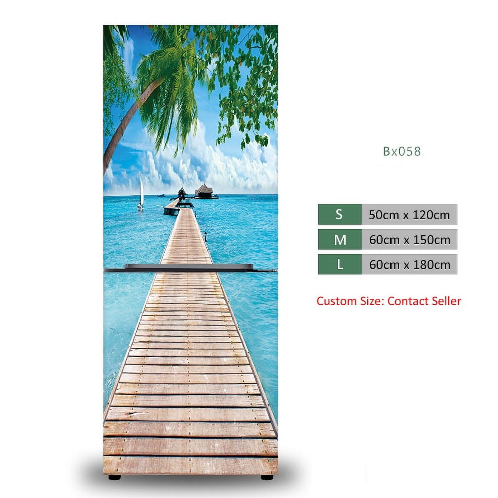 Sea View Forest Scenery Fridge Door Sticker Self Adhesive PVC Whole ...