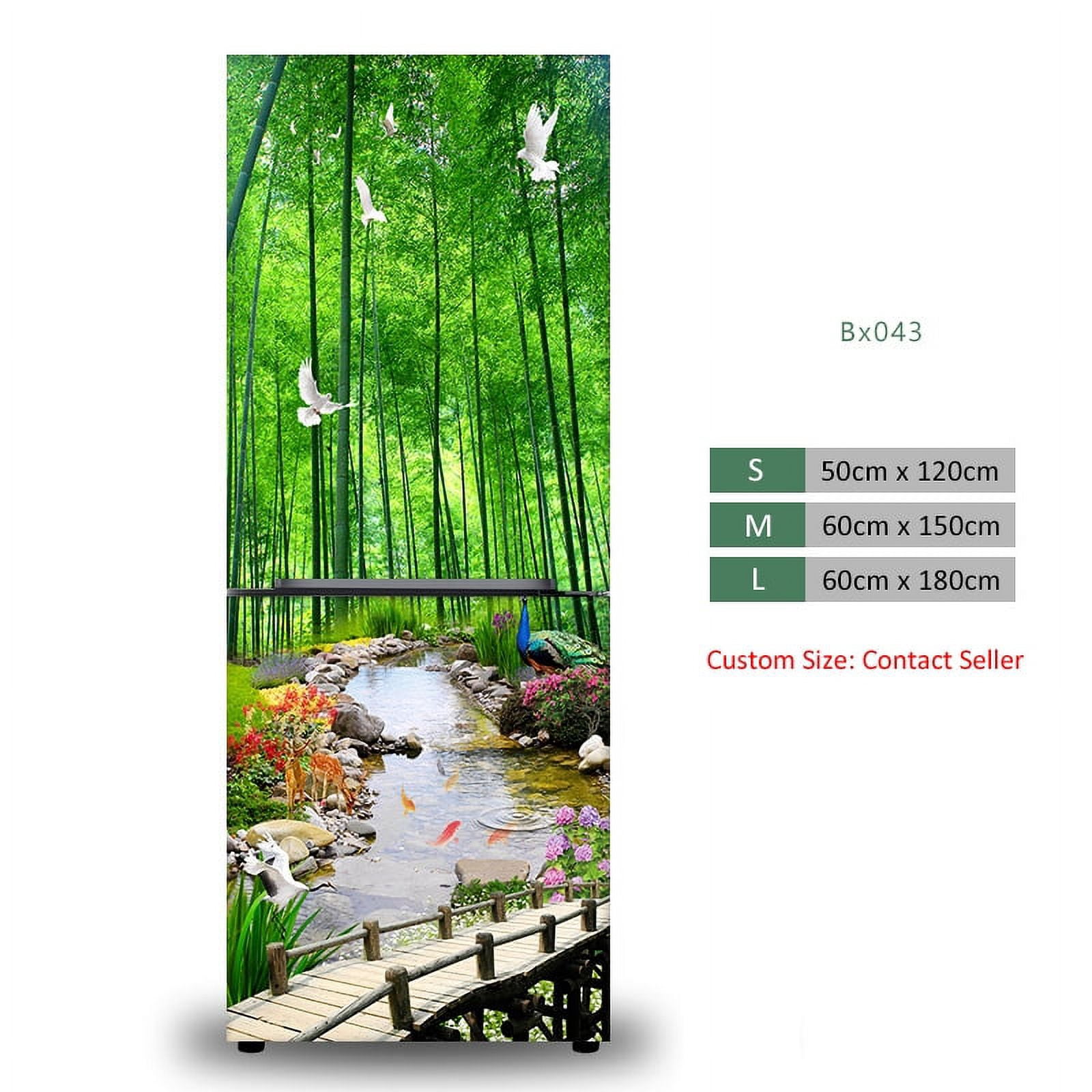 Sea View Forest Scenery Fridge Door Sticker Self Adhesive PVC Whole ...